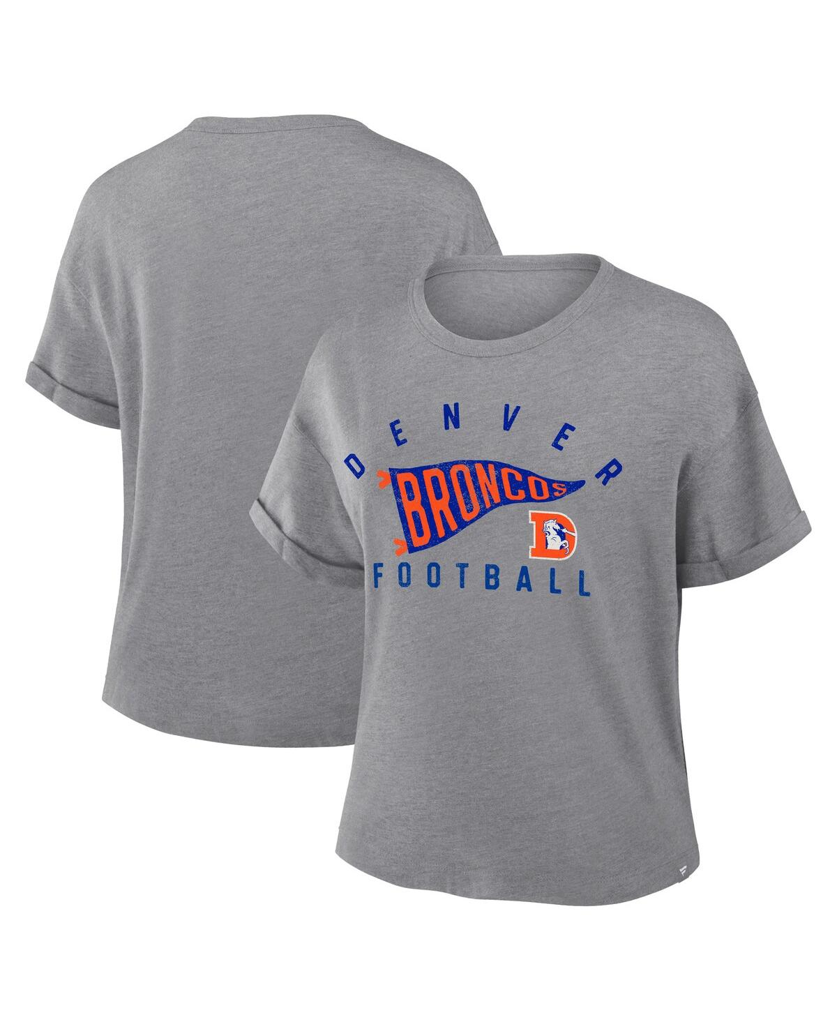 Click here for Fanatics Womens Heather Gray Denver Broncos Pennan... prices