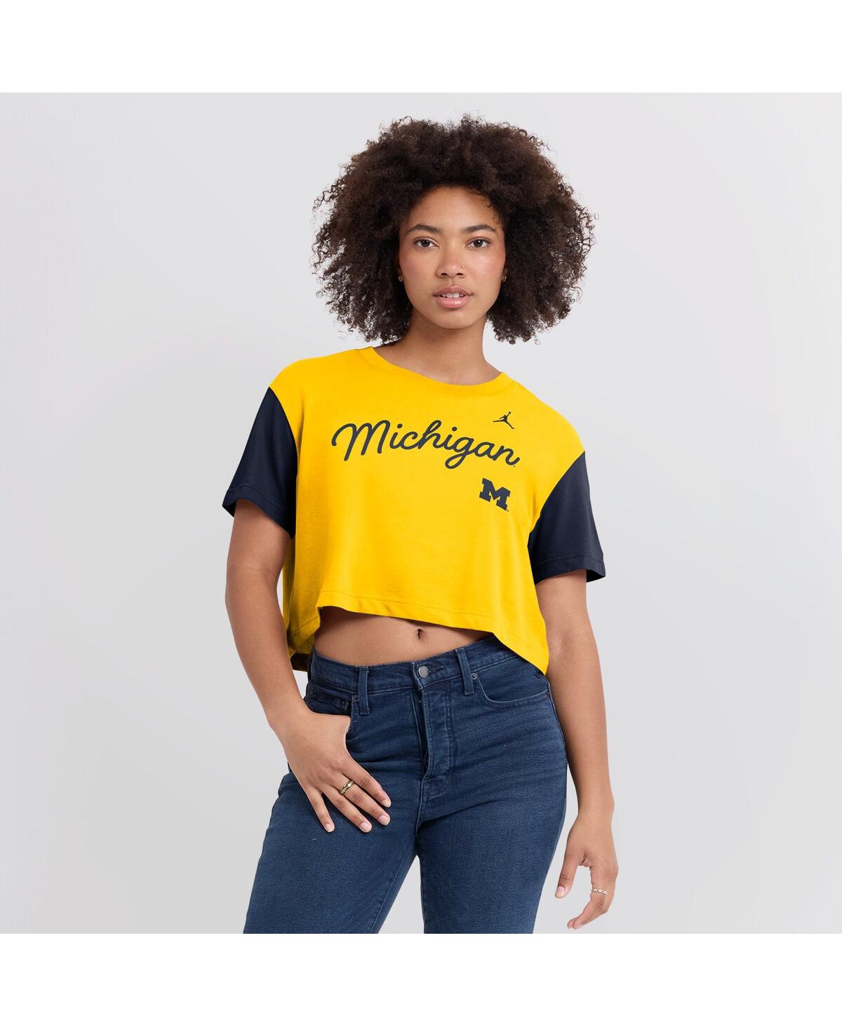 Click here for Jordan Womens Maize/Navy Michigan Wolverines Color... prices