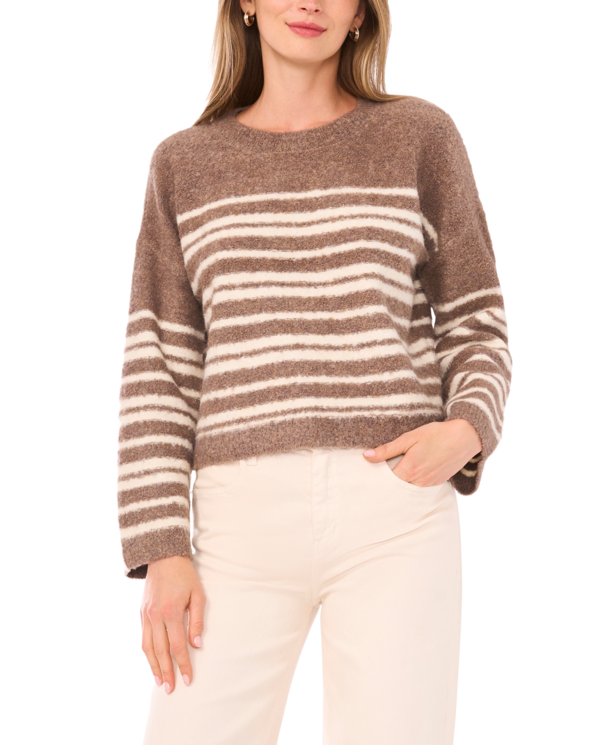 Click here for 1.state Womens Striped Long Sleeve Crewneck Sweate... prices