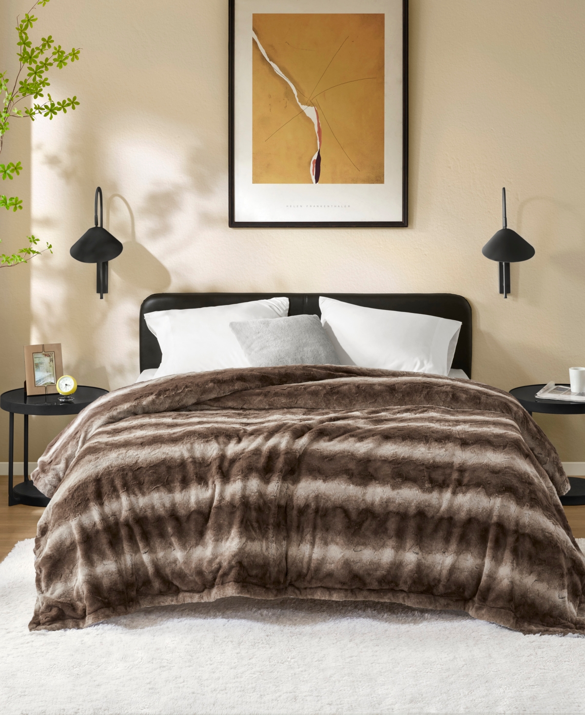 Click here for Madison Park Zuri Faux Fur Blanket  Full/Queen - B... prices