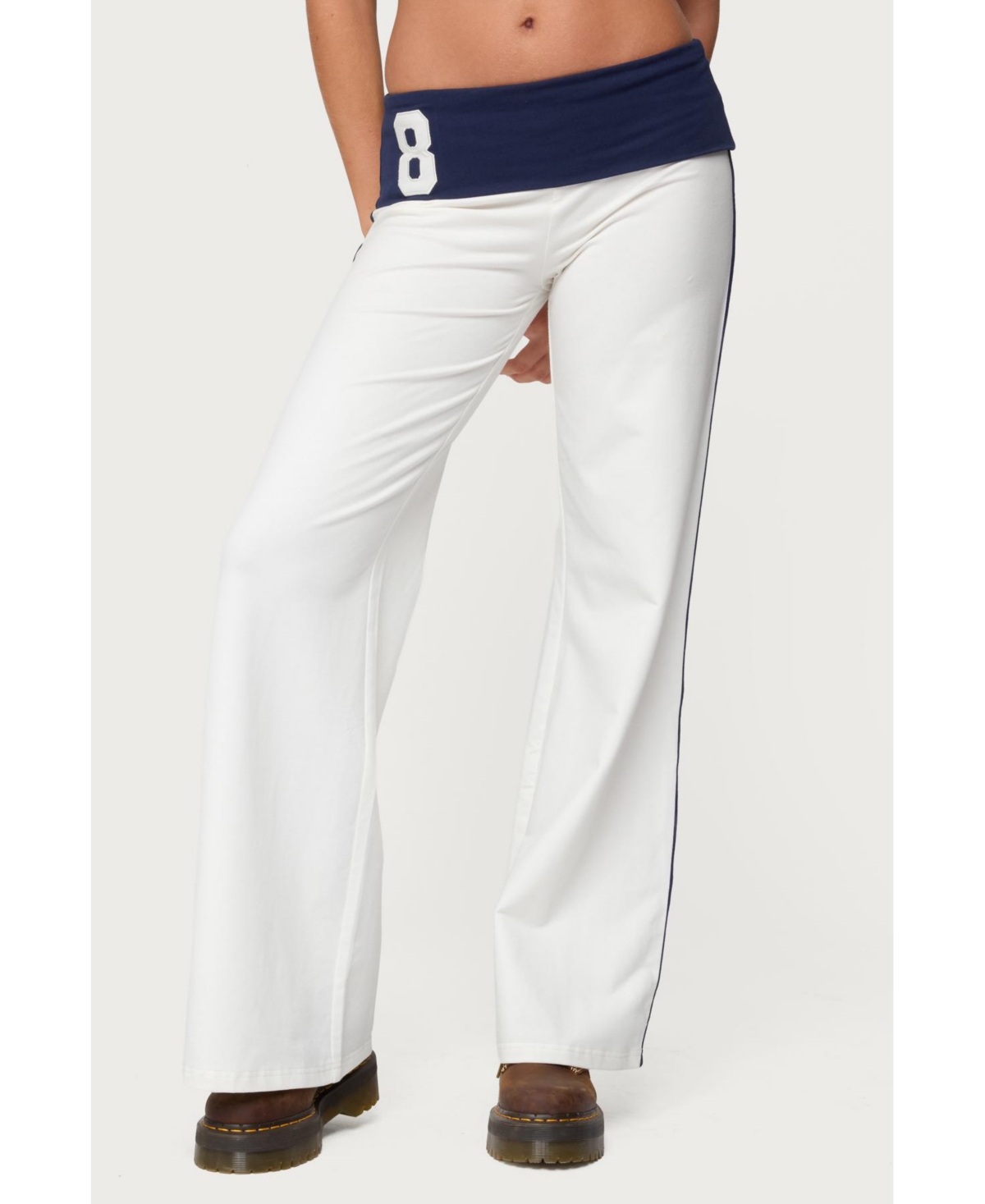 Click here for Edikted Womens 8 Contrast Fold Over Wide Leg Pants... prices