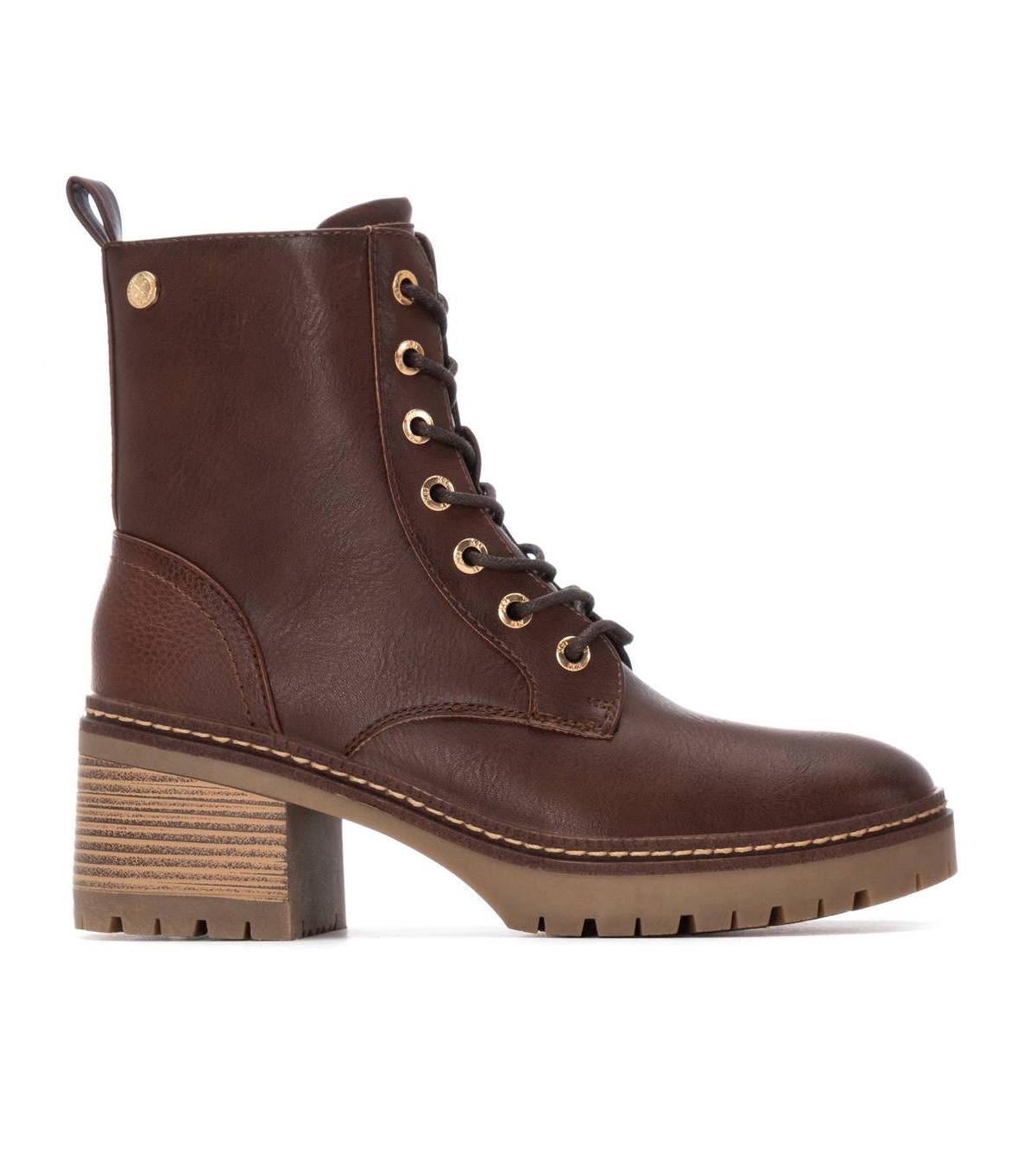 Click here for Xti Womens Combat Booties - Brown prices