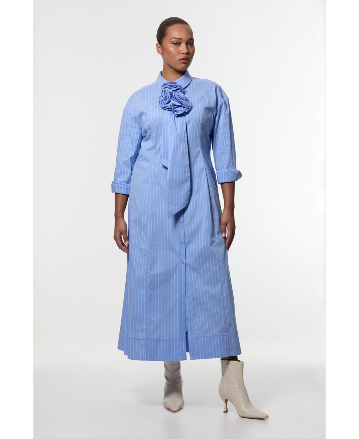 Click here for Karen Millen Womens Rosette Woven Shirt Maxi Dress... prices