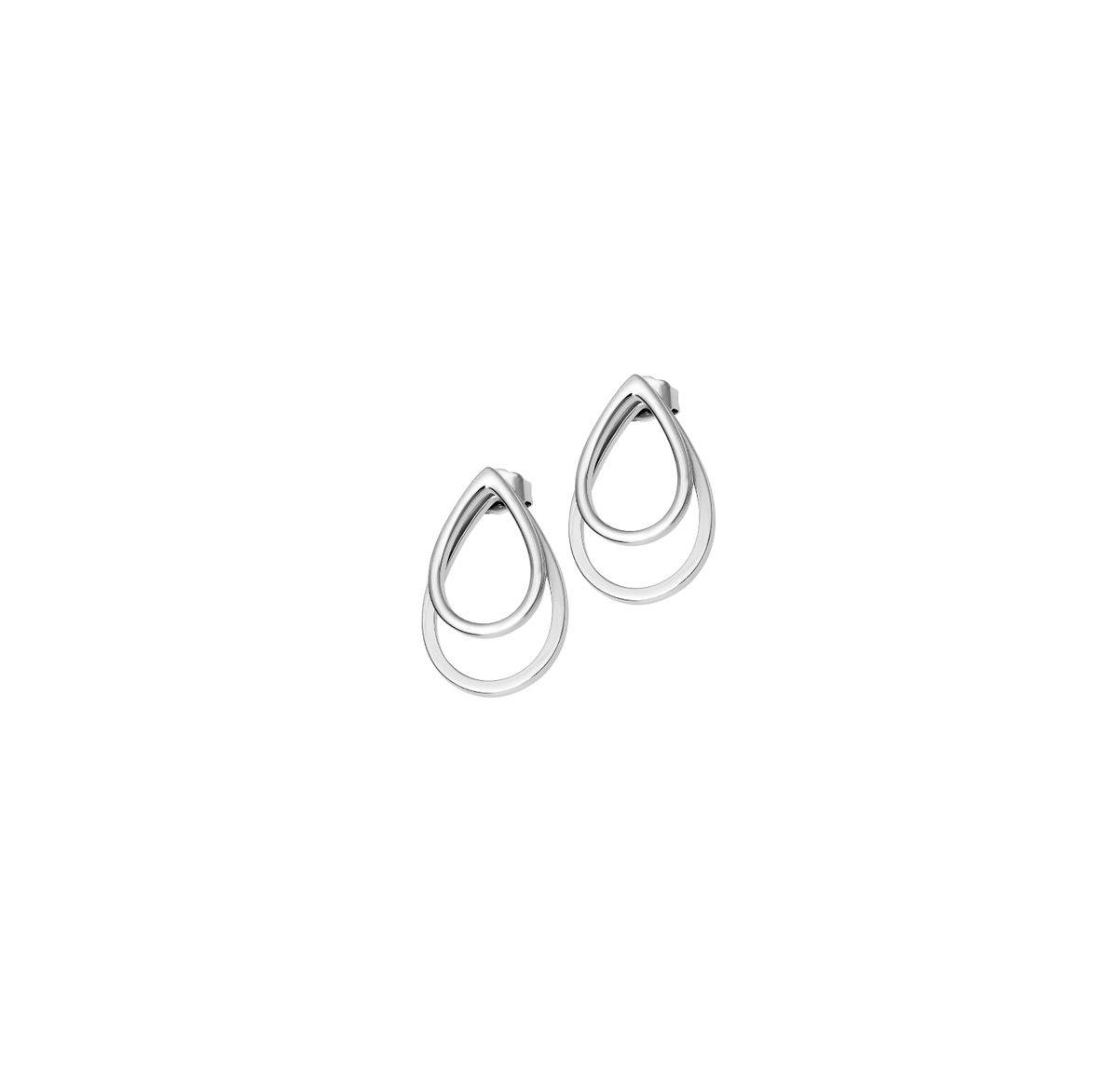 Click here for Double Petal Earrngs front and back - Sterling sil... prices