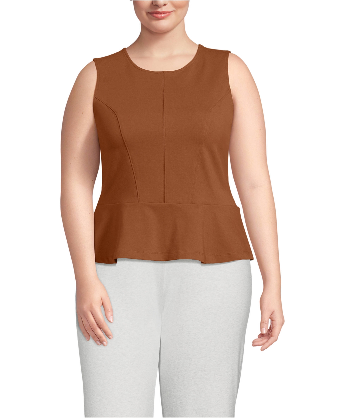 Click here for Lands End Plus Size Sleeveless Starfish Peplum Top... prices
