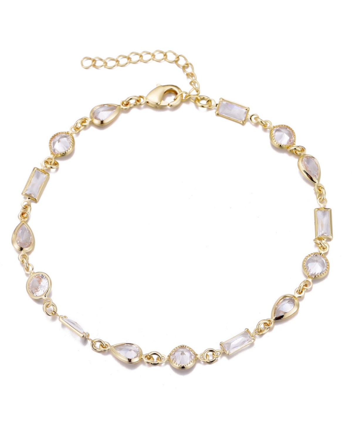 Click here for Adornia Gold Crystal Mixed Shape Bracelet - Gold prices