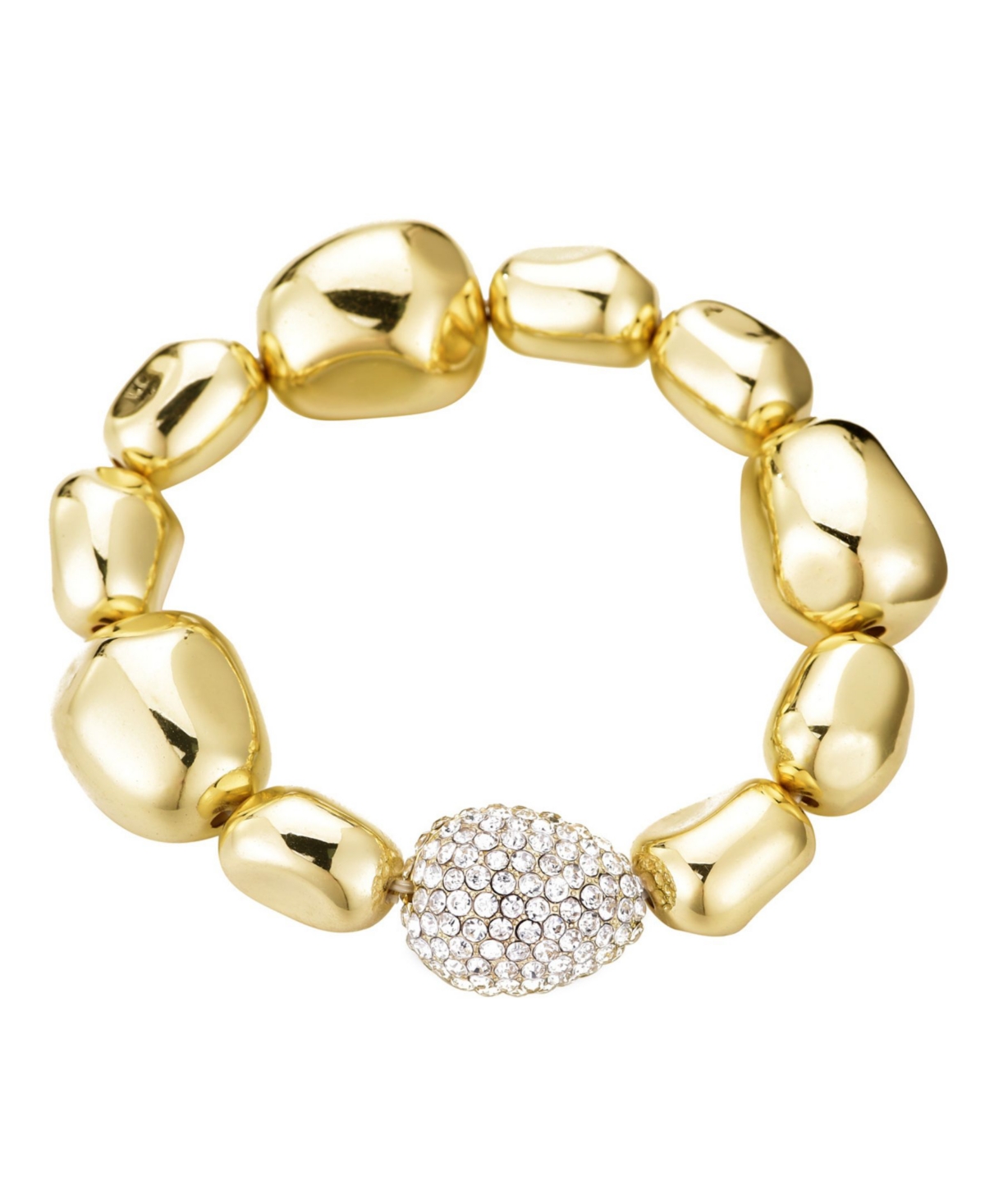 Click here for Adornia Gold Plated Stretch Pebbled Bracelet - Gol... prices