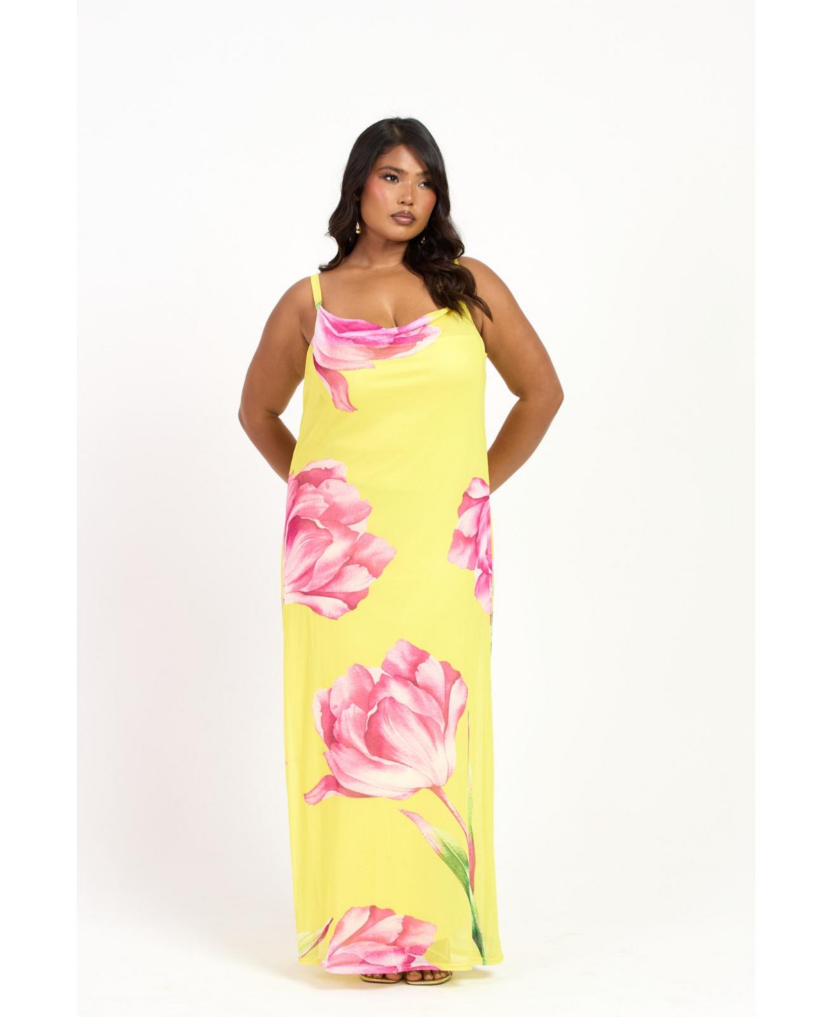 Click here for Fashion-szn Curve Statement Floral Strappy Maxi Dr... prices