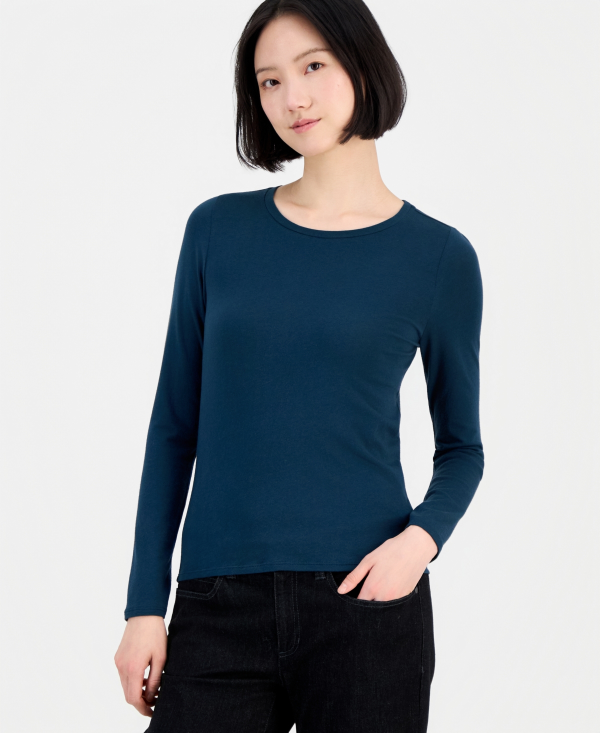 Click here for Eileen Fisher Womens Round Neck T-Shirt - Alpine prices