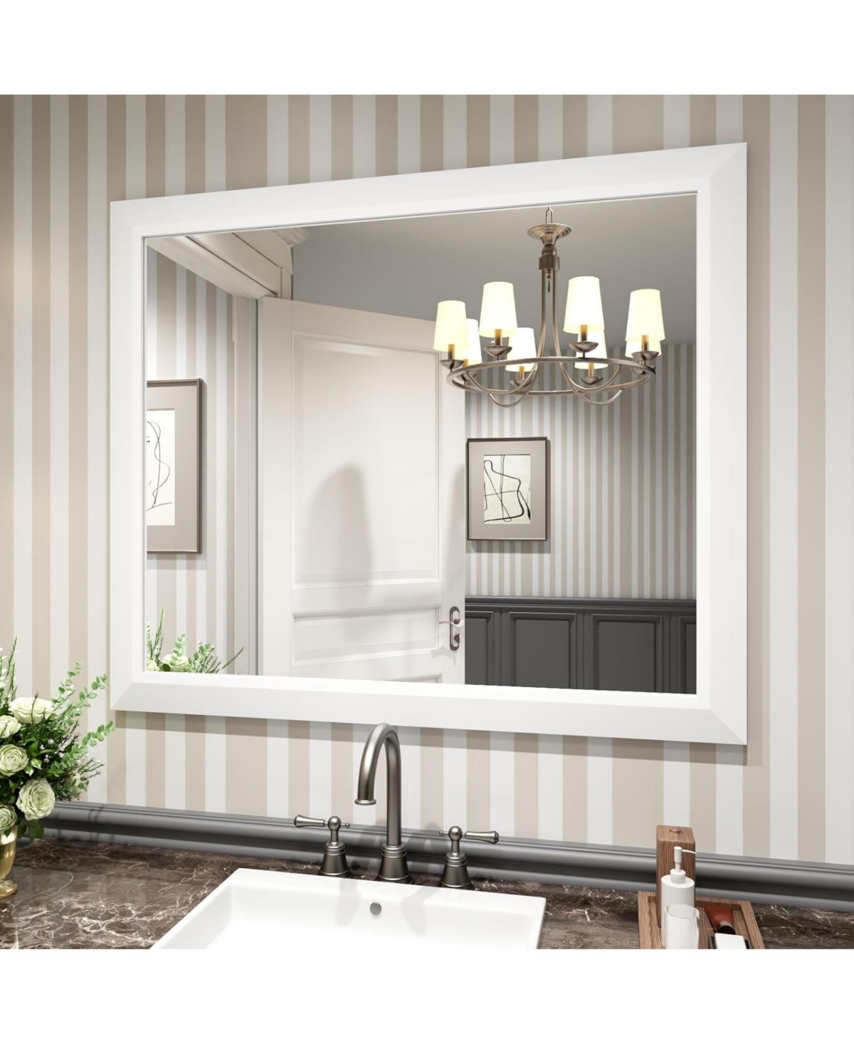 Click here for Amorho Bathroom Mirror  40 x 36 Inch Thick Metal F... prices