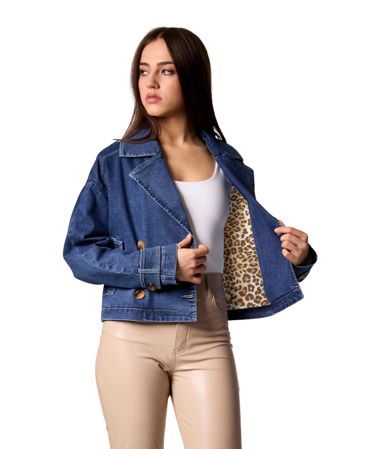 Click here for Blue Revival Womens Cropped Denim Double-Breasted... prices
