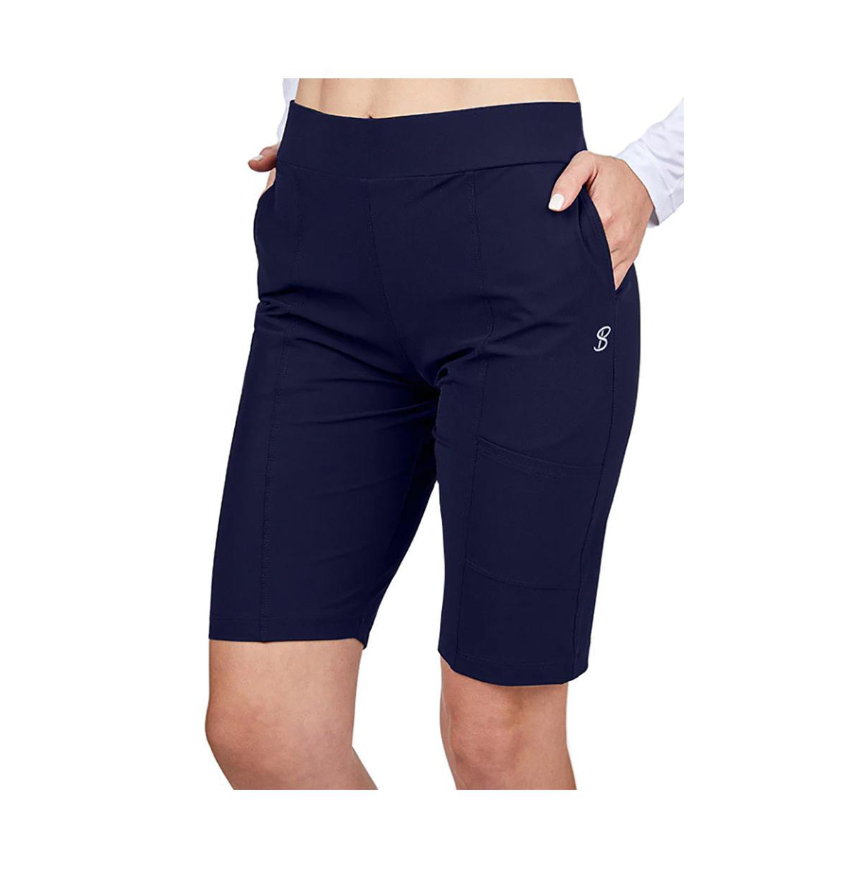 Click here for Sofibella Plus Size Bermuda Golf Short - Navy prices