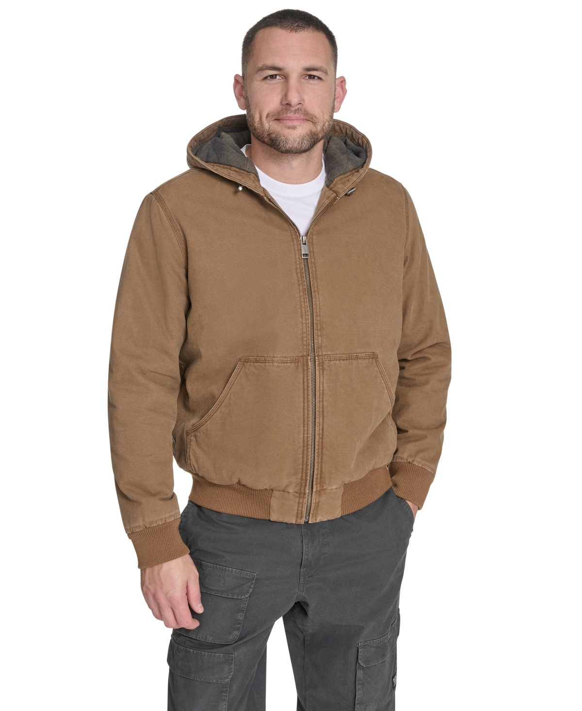 Click here for Levis Mens Hooded Bomber Jacket - Worker Brown prices