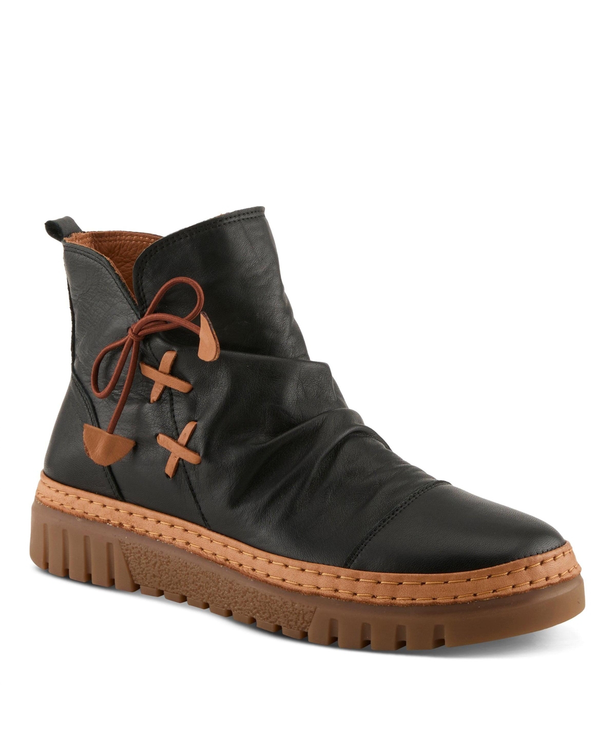 Click here for Azura Spring Step Vandis Ruched Leather Ankle Boot... prices
