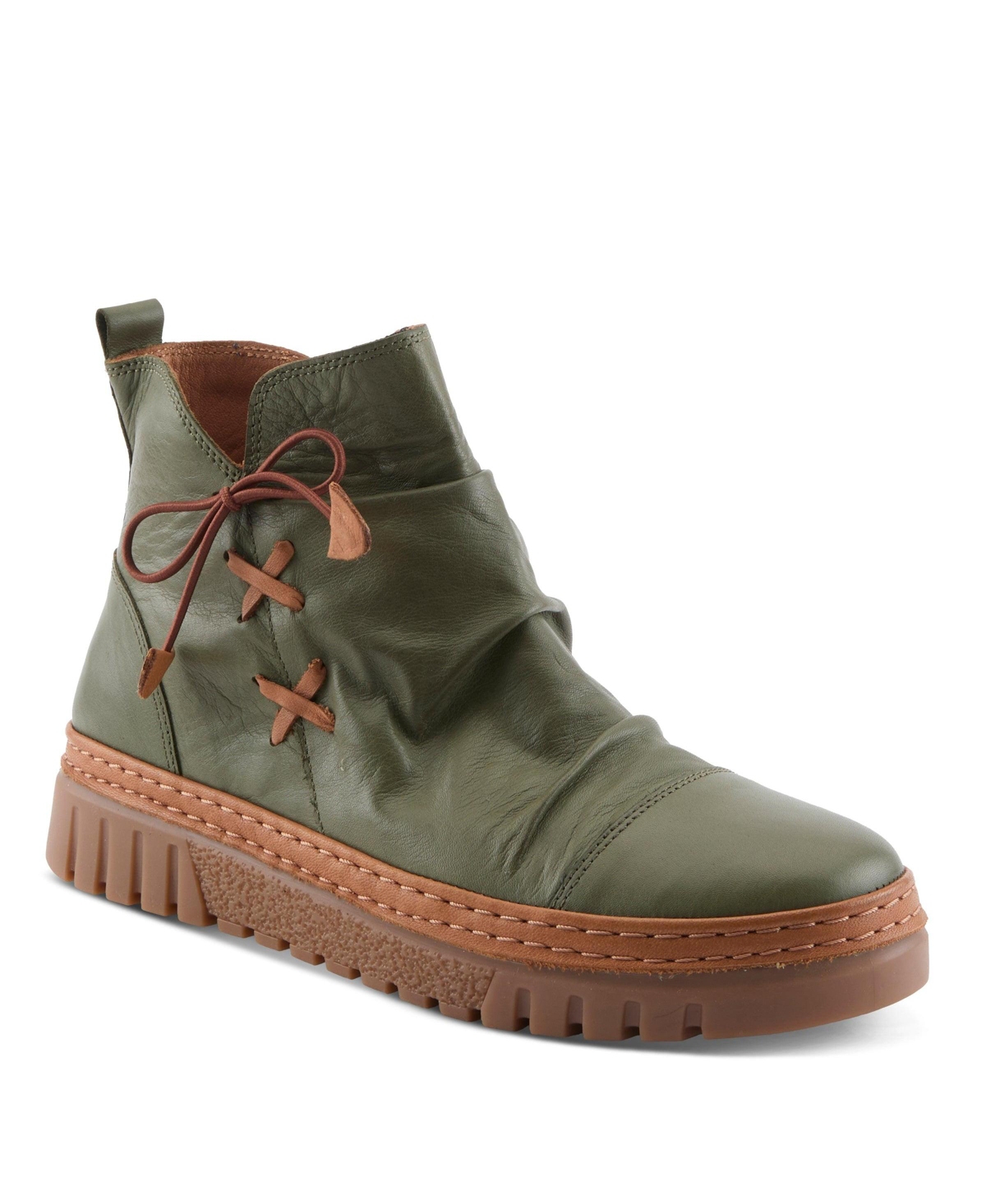 Click here for Azura Spring Step Vandis Ruched Leather Ankle Boot... prices