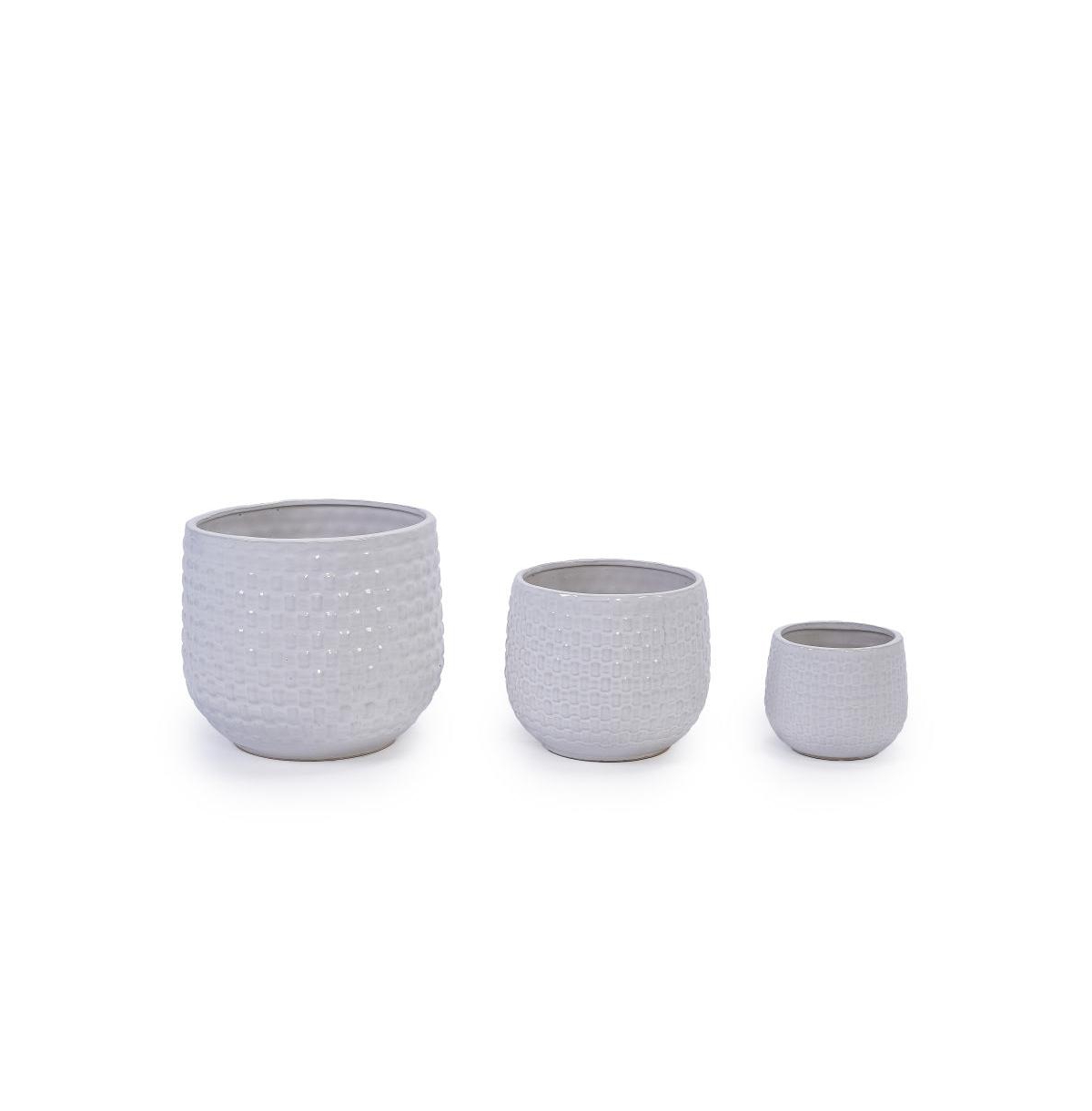 Click here for Chic Crate 3 Piece Ceramic Flowerpot Set with Drai... prices
