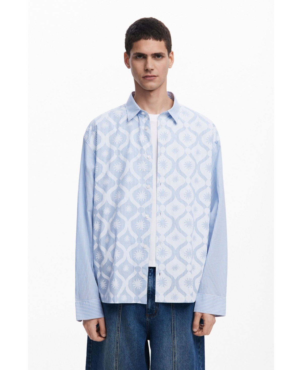 Click here for Desigual Mens Long-sleeve striped shirt - Blue prices