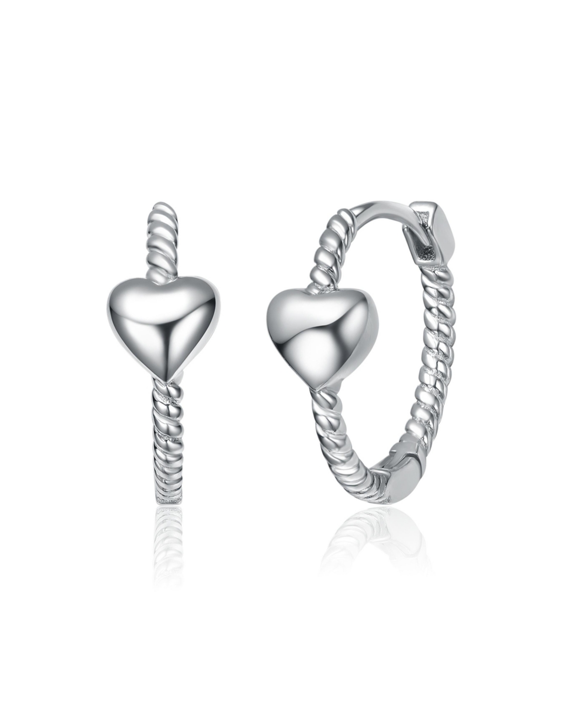 Click here for Genevive Sterling Silver White Gold Plated Heart D... prices