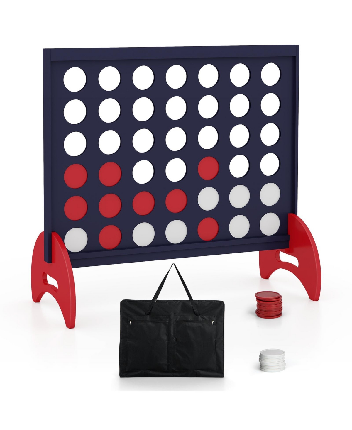 Click here for Giant 4 in a Row Wooden Game Set with Carrying Bag... prices