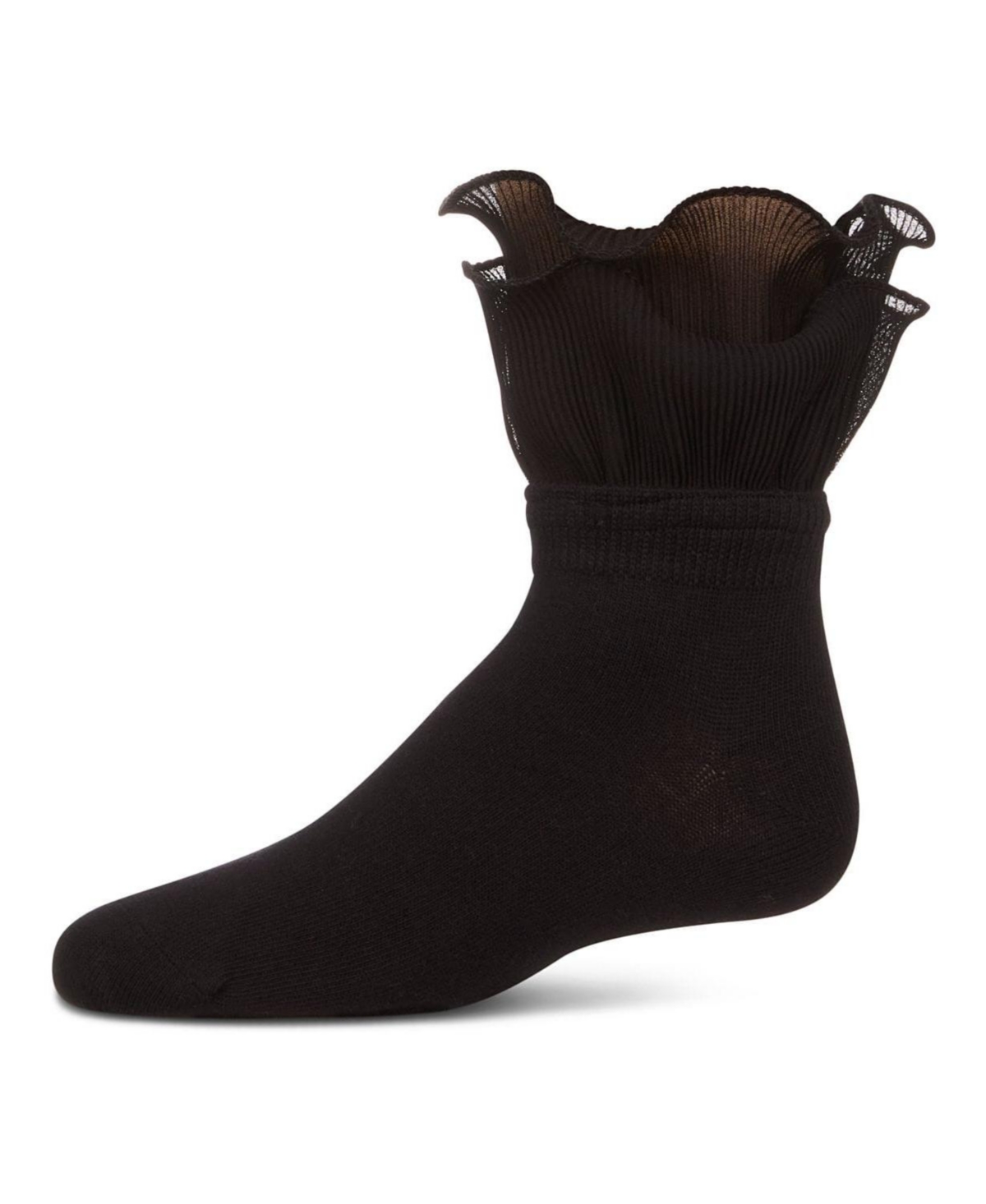 Click here for Memoi Girls Dual Layer Ruffle Anklet Socks - Black prices