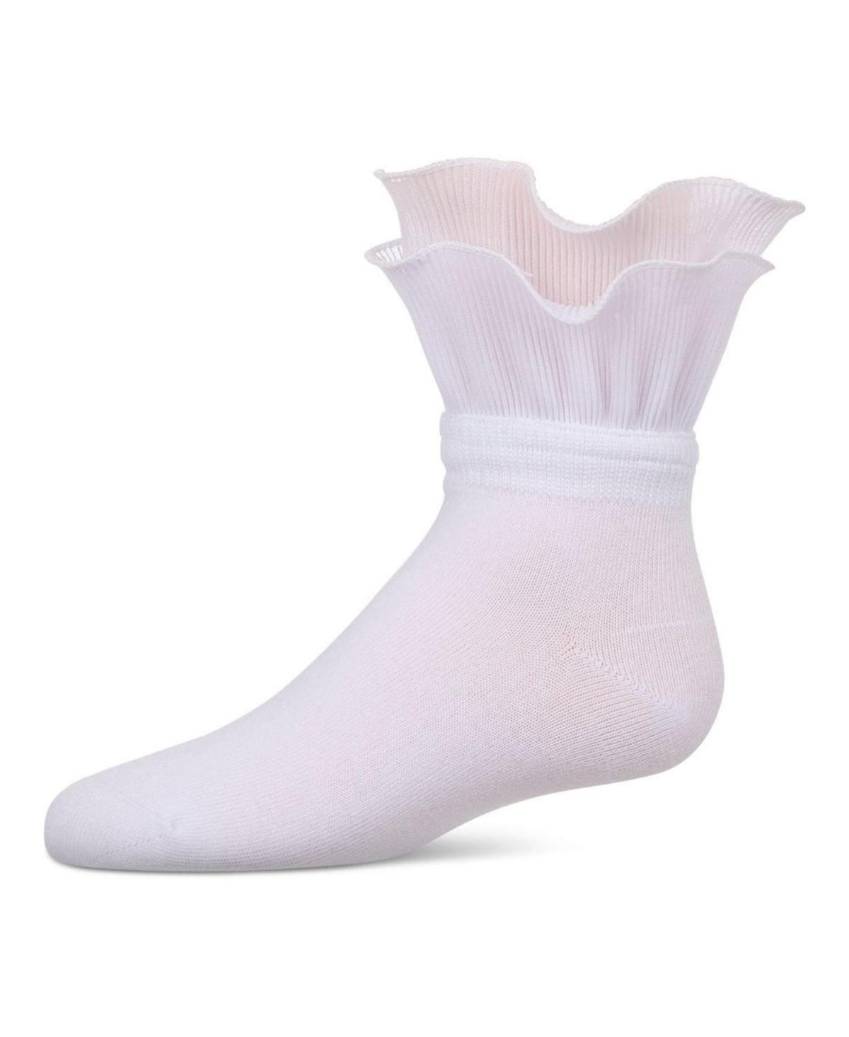 Click here for Memoi Girls Dual Layer Ruffle Anklet Socks - White prices