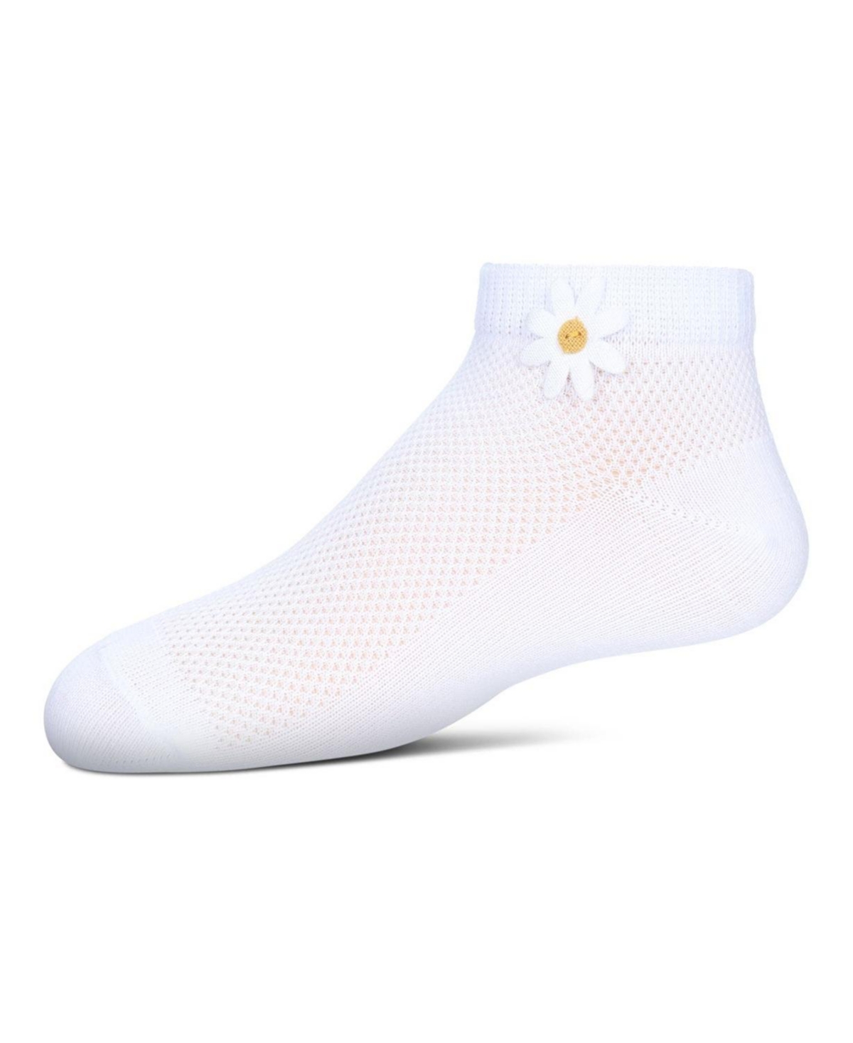 Click here for Memoi Girls Welt Applique Anklet Socks - White prices