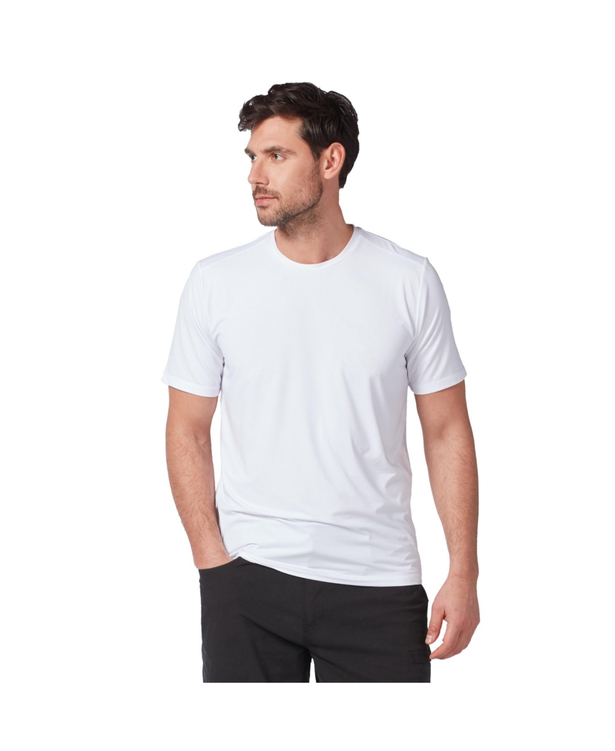 Free Country Mens Microtech Chill Cooling Crew Tee - White