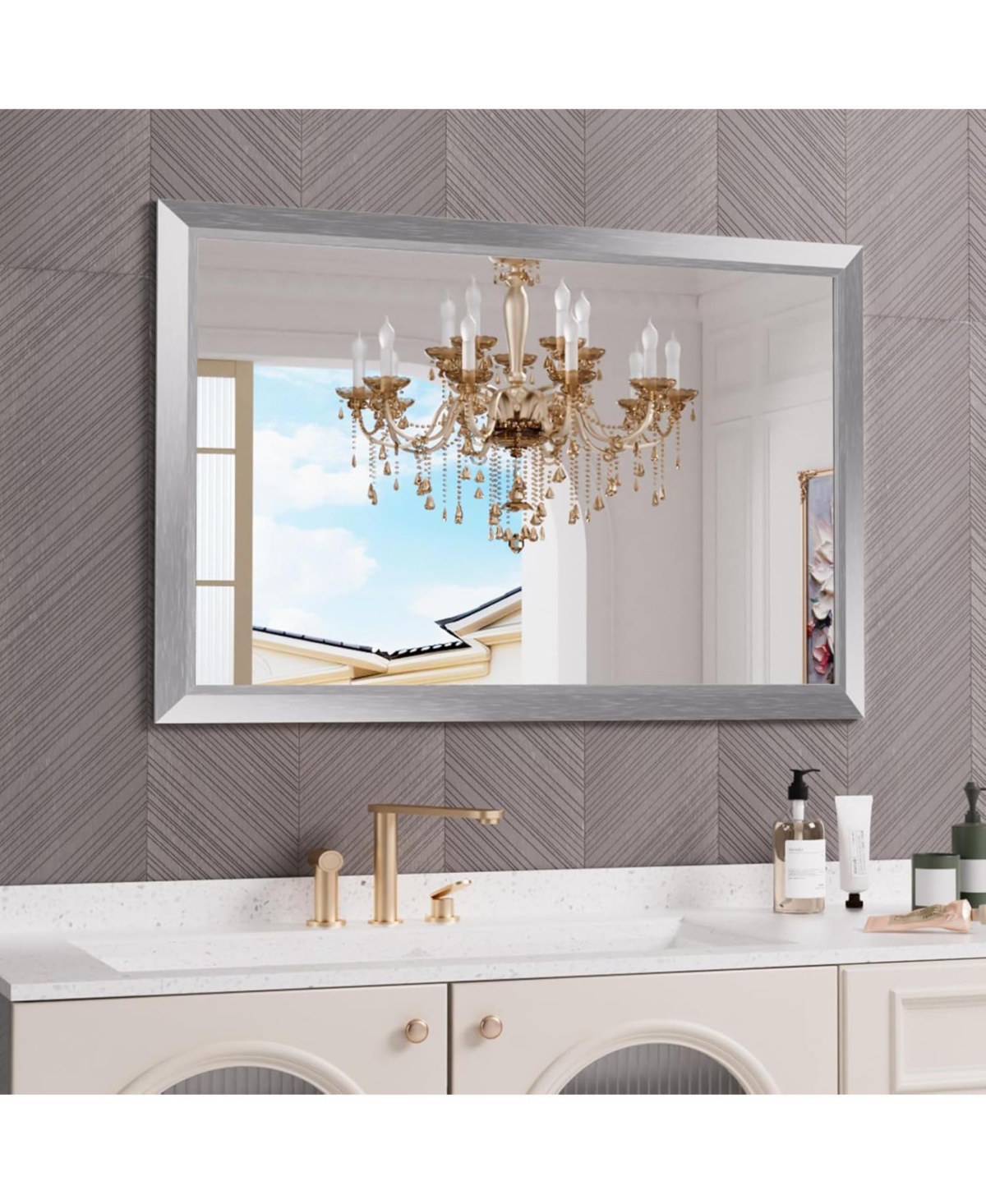 Click here for Amorho Bathroom Mirror  48 x 32 Inch Thick Metal F... prices