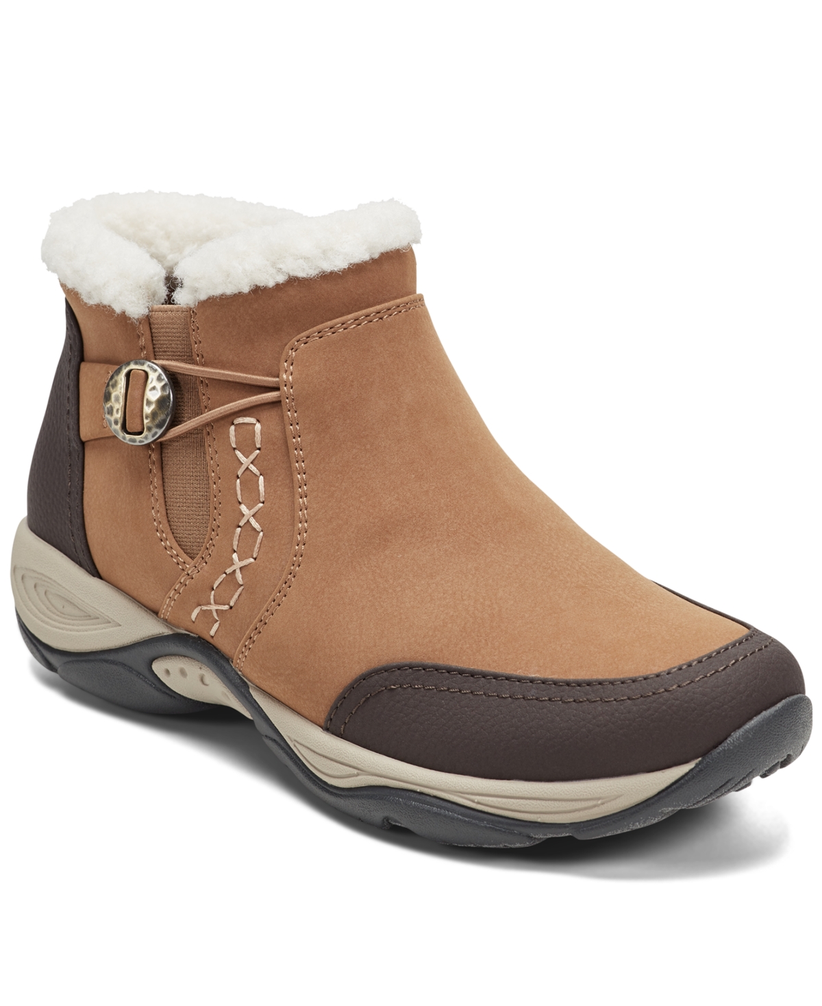 Easy Spirit Womens Erique Cozy Cold Weather Booties - Light Brown