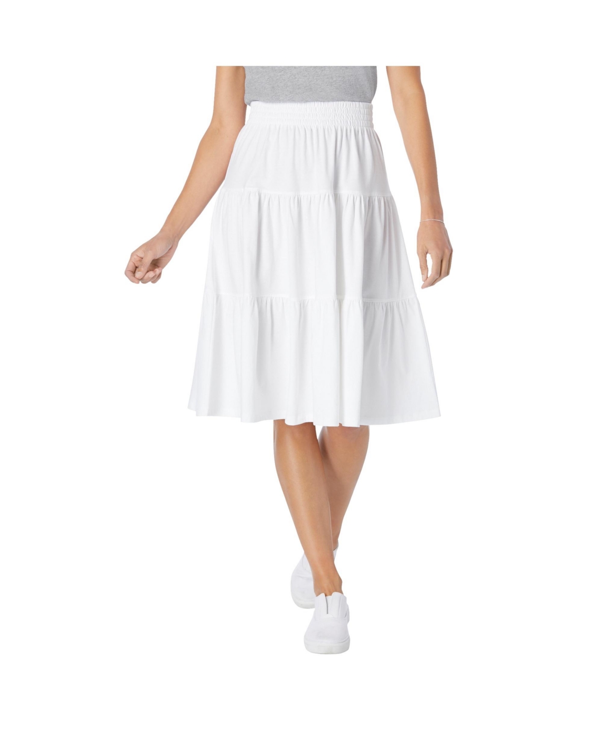 Click here for Woman Within Womens Within Elastic-Waist Knit Tier... prices