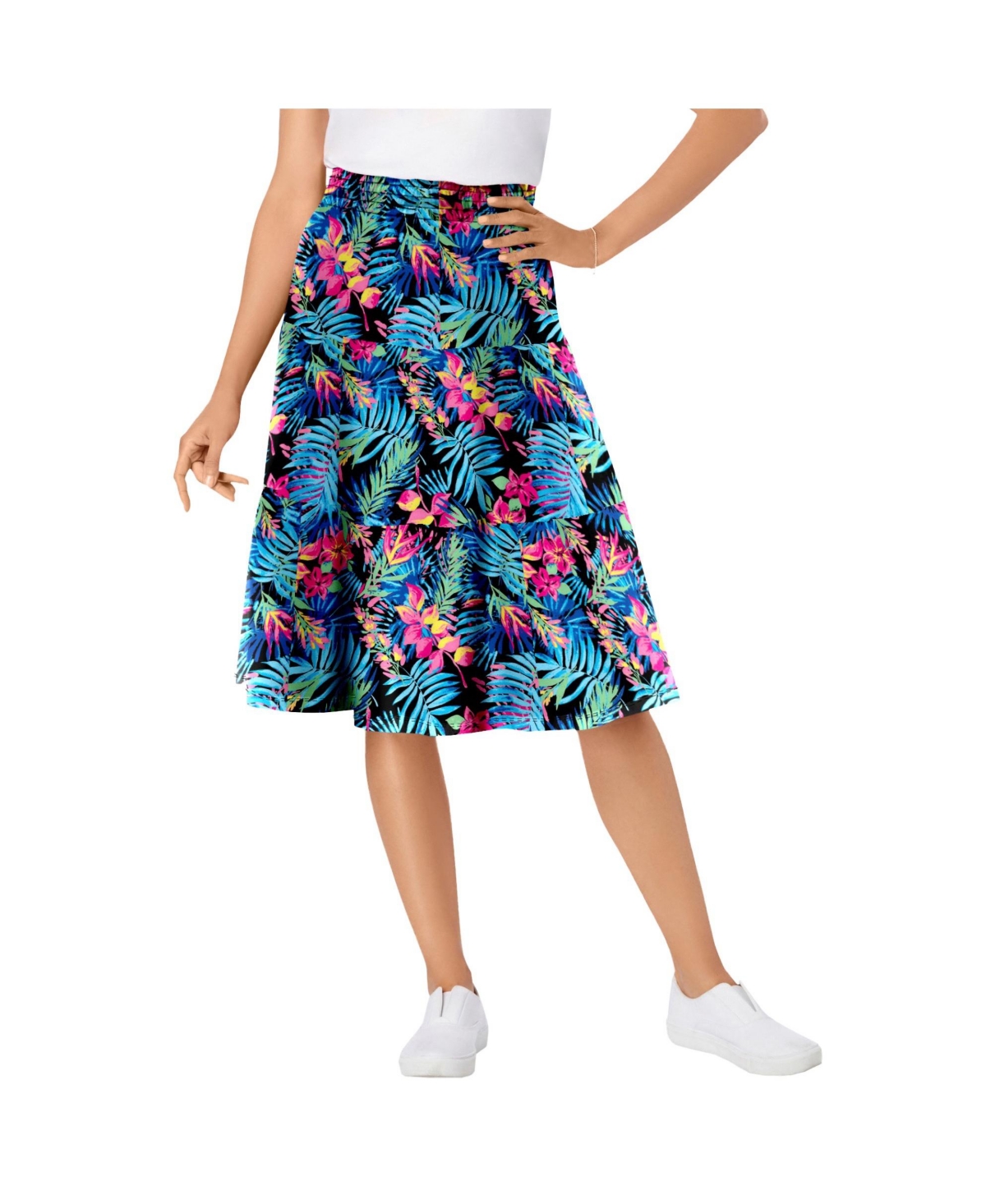 Click here for Woman Within Womens Within Elastic-Waist Knit Tier... prices