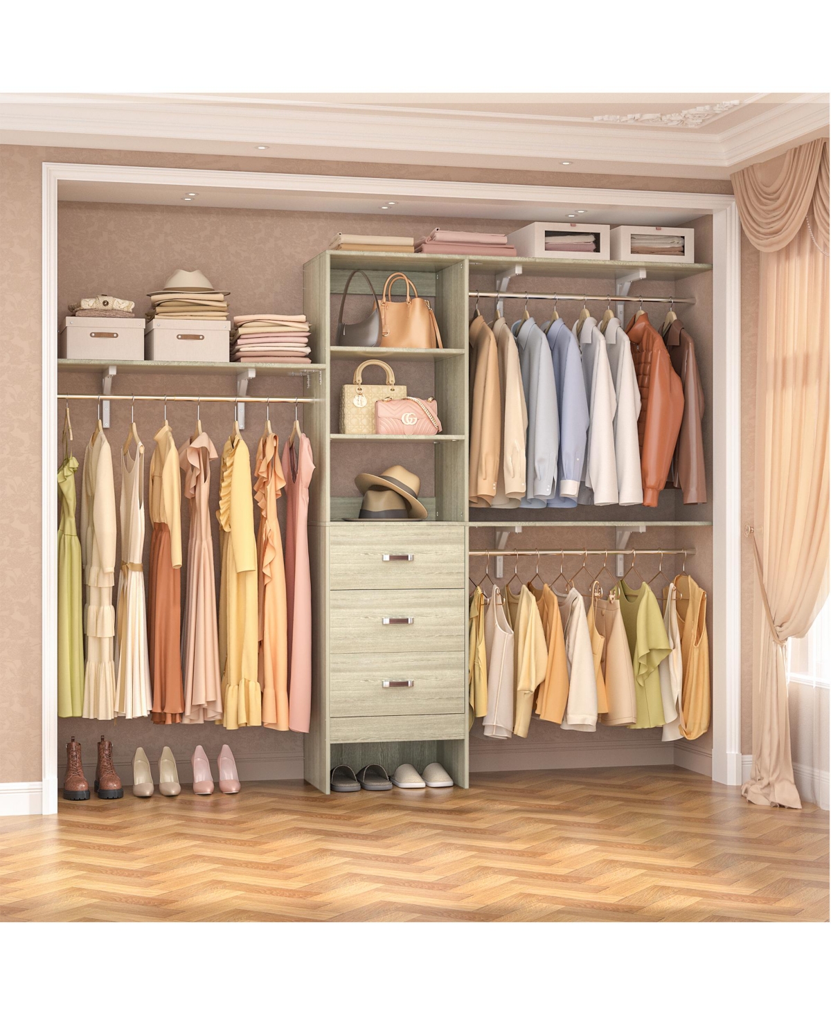 Click here for 8FT Walk In Closet Organizer with 3 Shelving Tower... prices