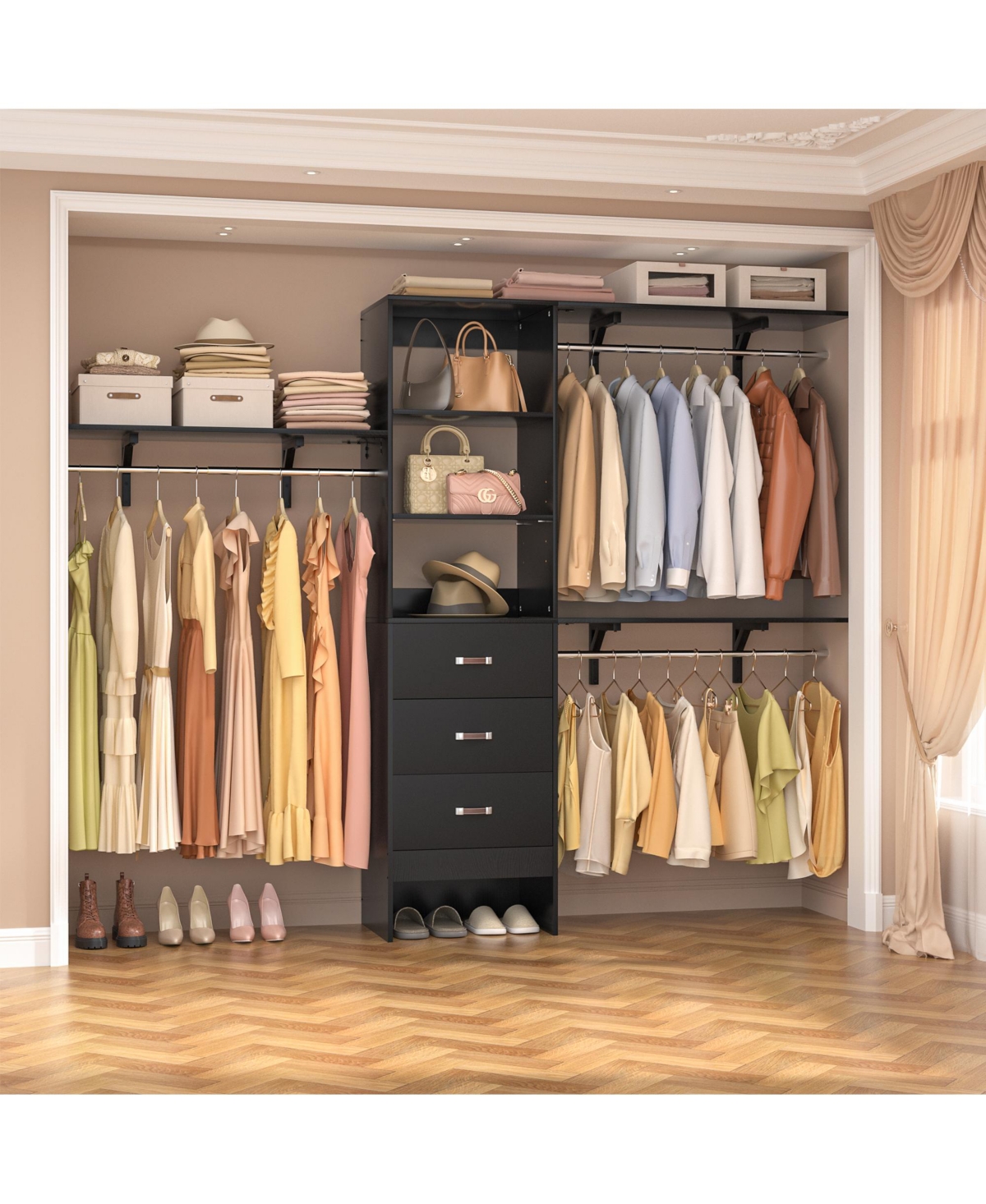Click here for 8FT Walk In Closet Organizer with 3 Shelving Tower... prices