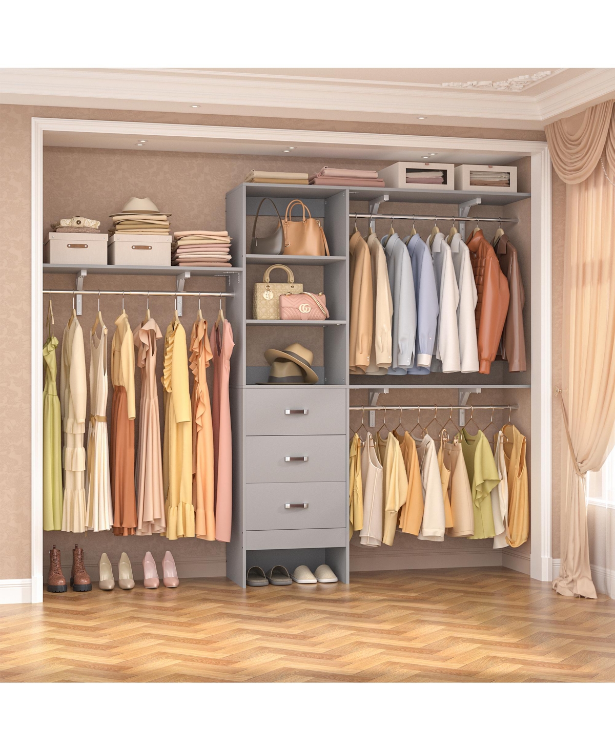 Click here for 8FT Walk In Closet Organizer with 3 Shelving Tower... prices