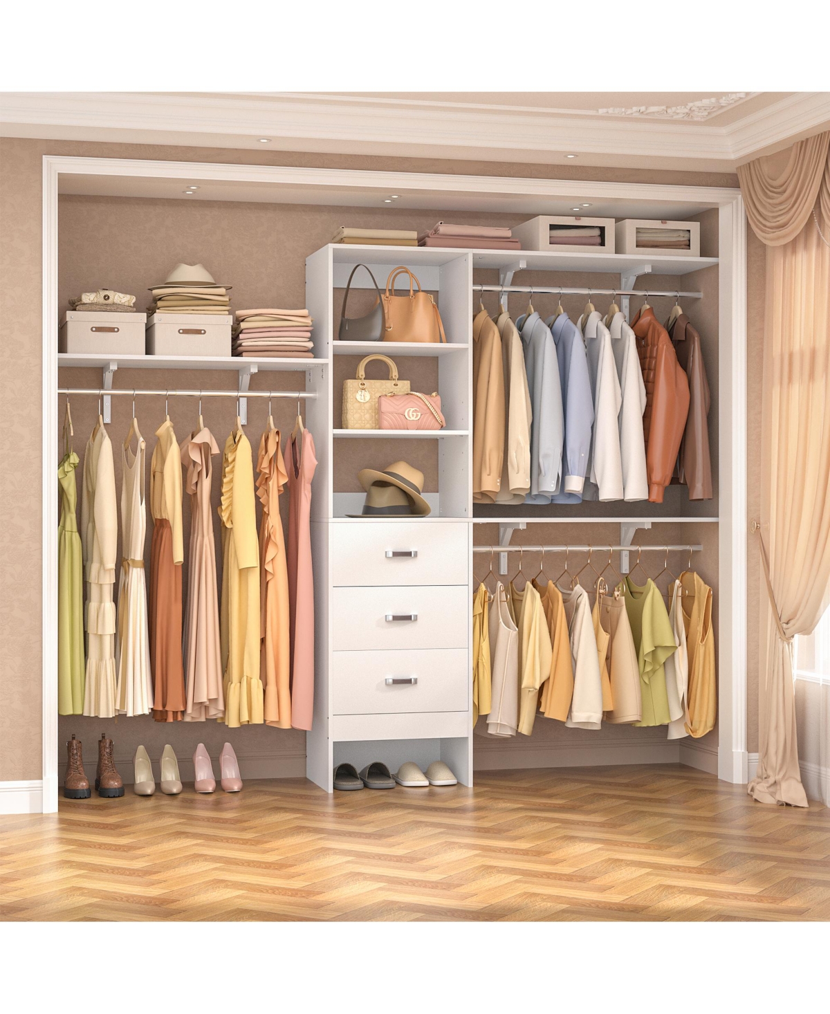 Click here for 8FT Walk In Closet Organizer with 3 Shelving Tower... prices