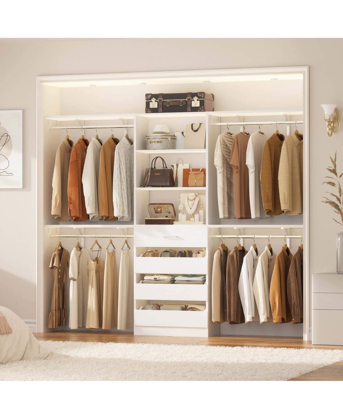 Click here for Aheaplus 96 inches Closet Organizer System with 4... prices