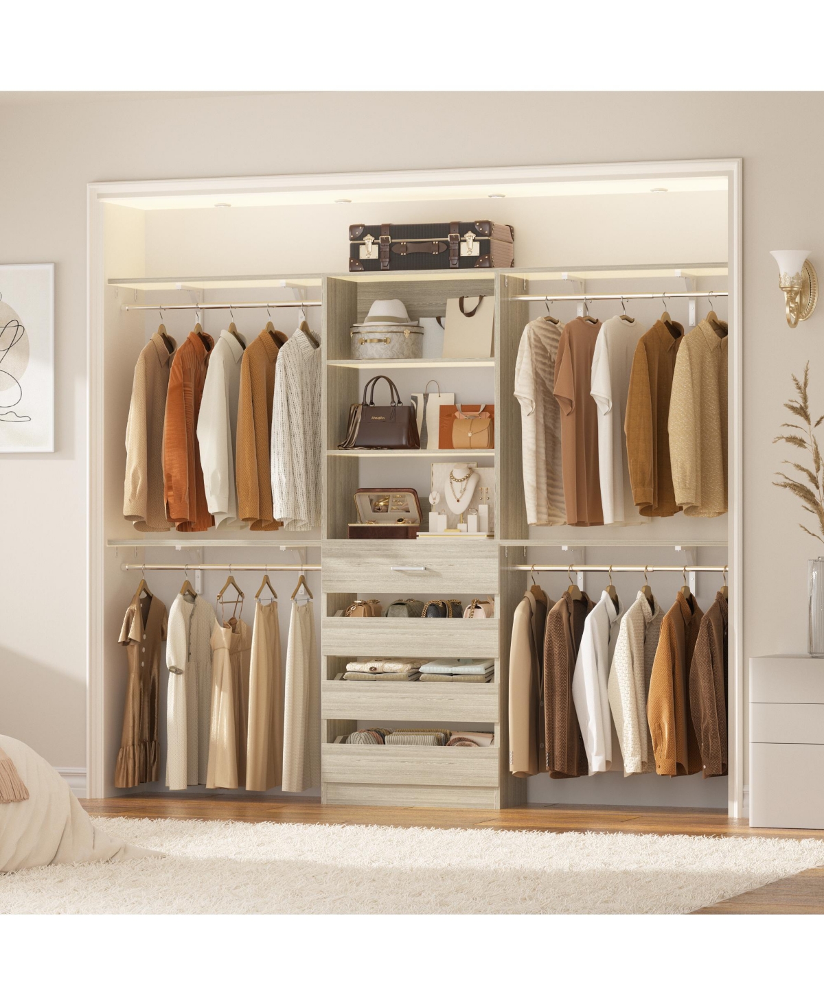 Click here for Aheaplus 96 inches Closet Organizer System with 4... prices