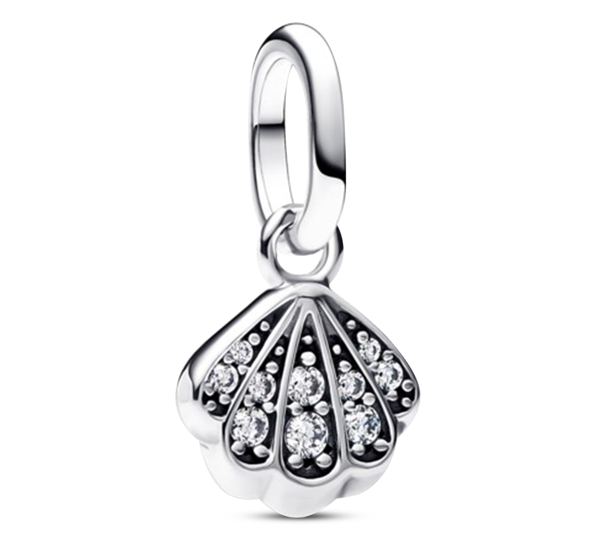 Click here for Pandora Sparkling Shell Mini Dangle Charms - Silve... prices