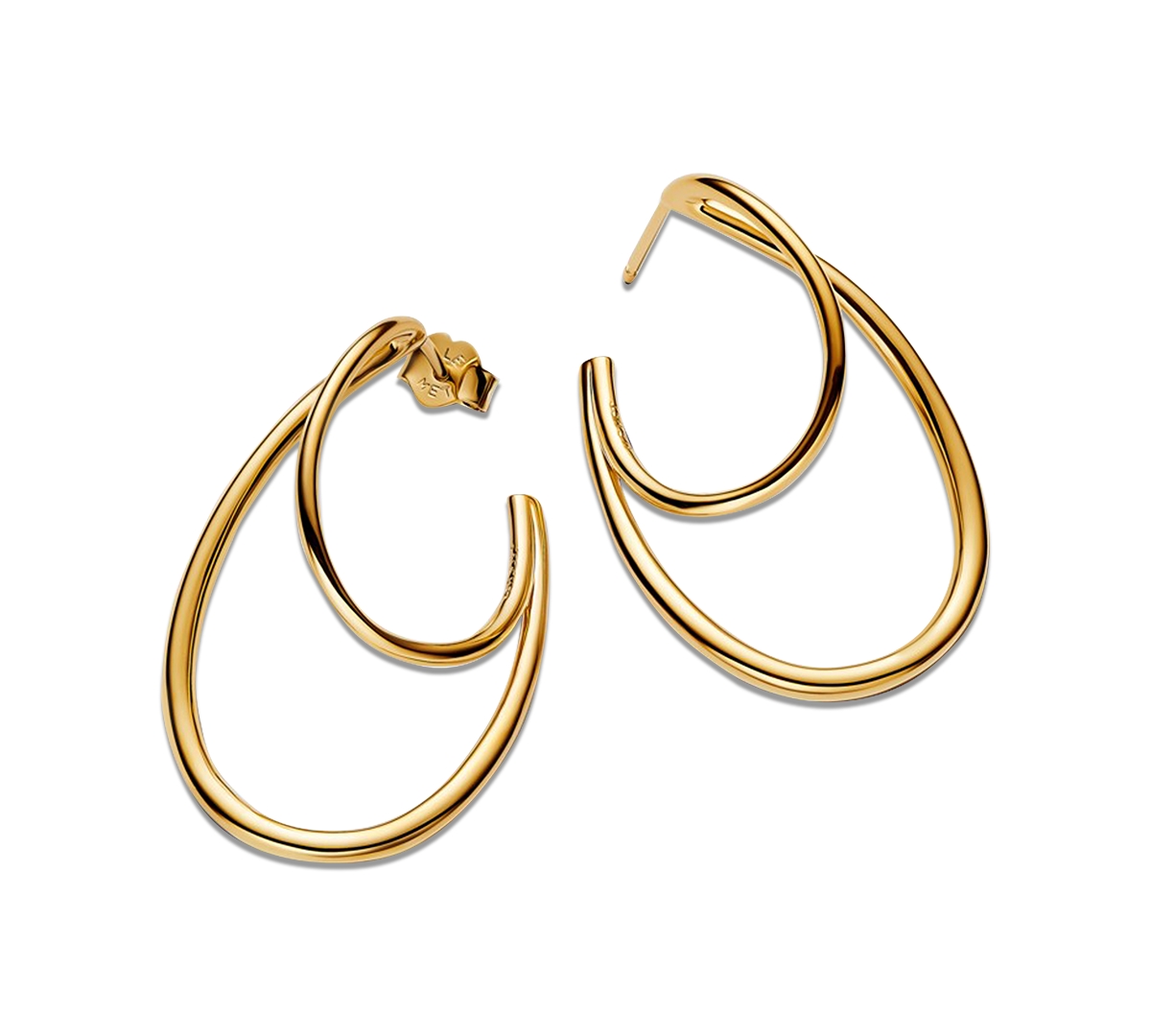 Click here for Pandora Organically Shaped Double Hoop Earrings -... prices