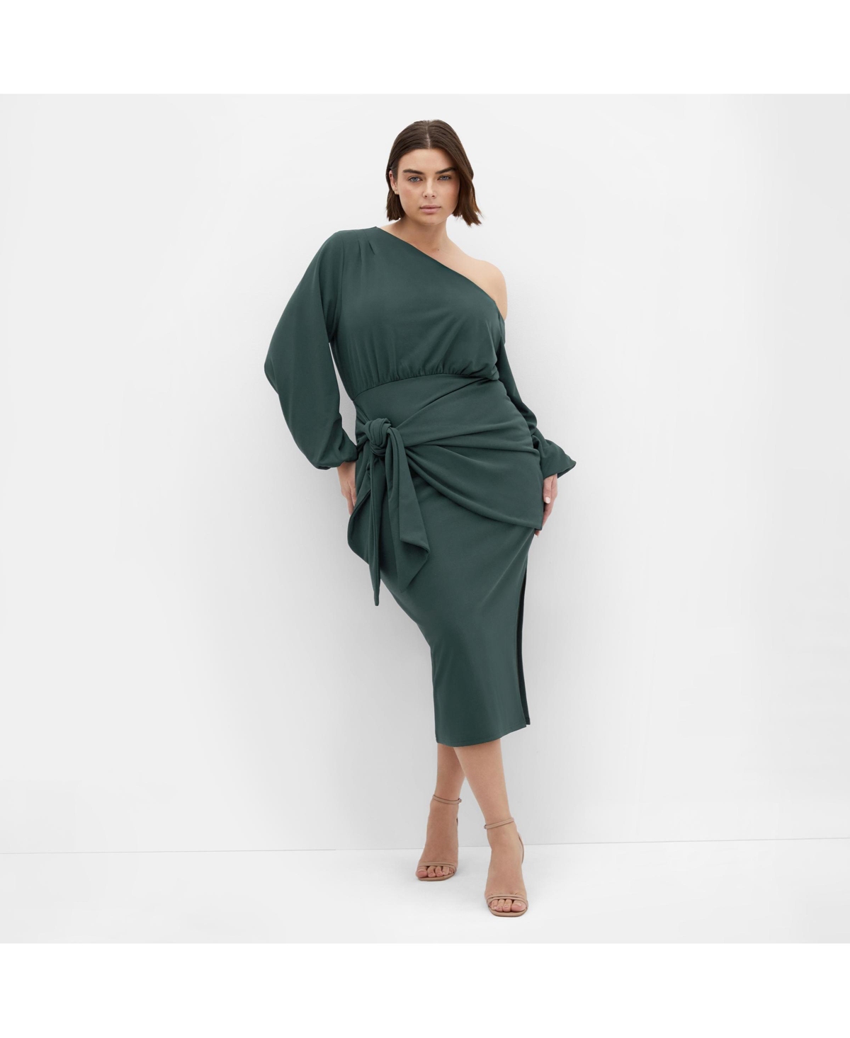 Click here for City Chic Womens Plus Size Alysia Tie Front Midi D... prices