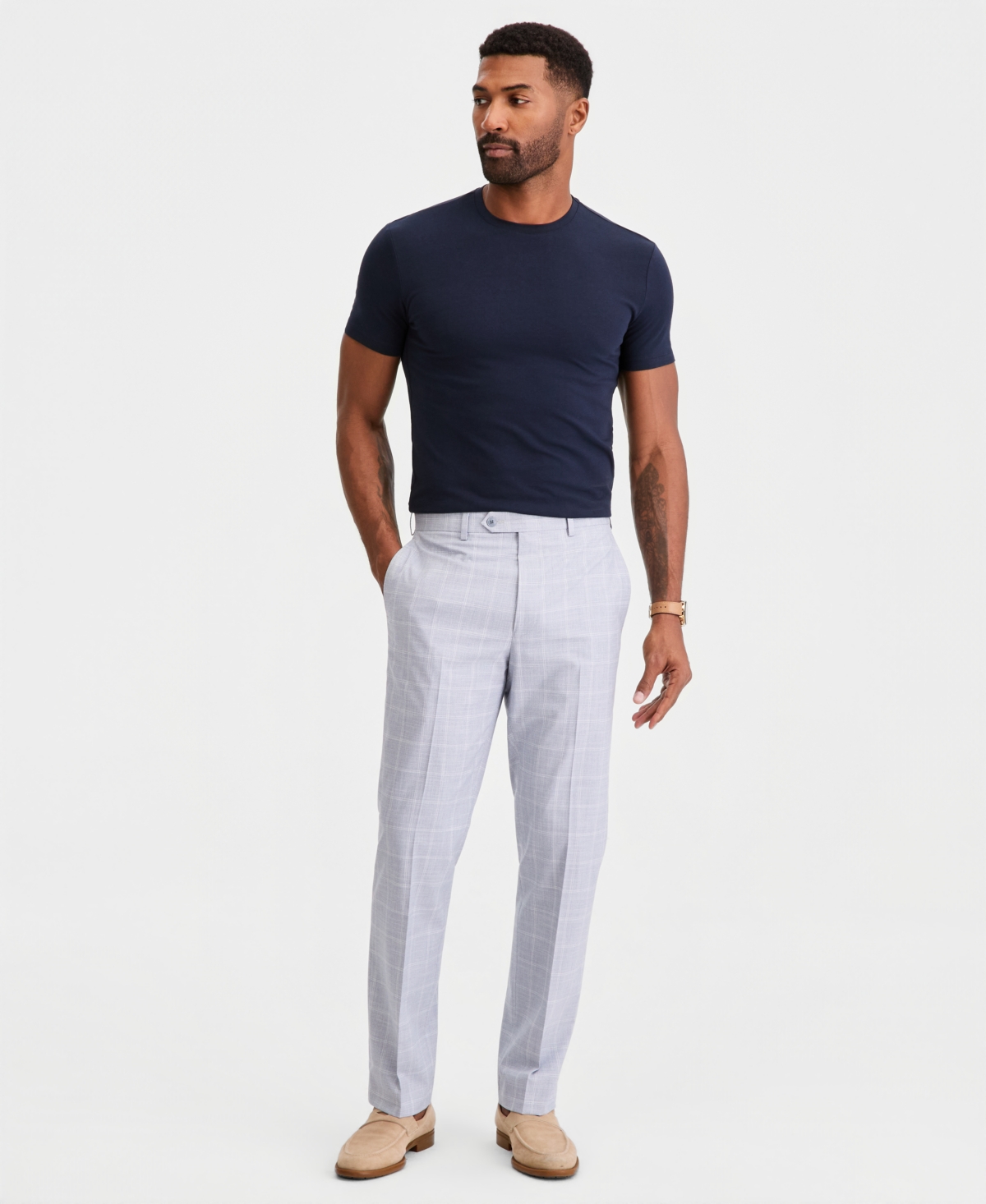 Click here for Michael Kors Mens Classic-Fit Sharkskin Dress Pant... prices