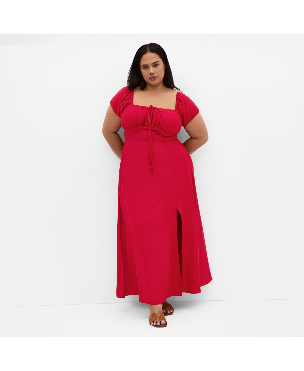 Click here for City Chic Womens Abbigail Split Maxi Dress - Crims... prices