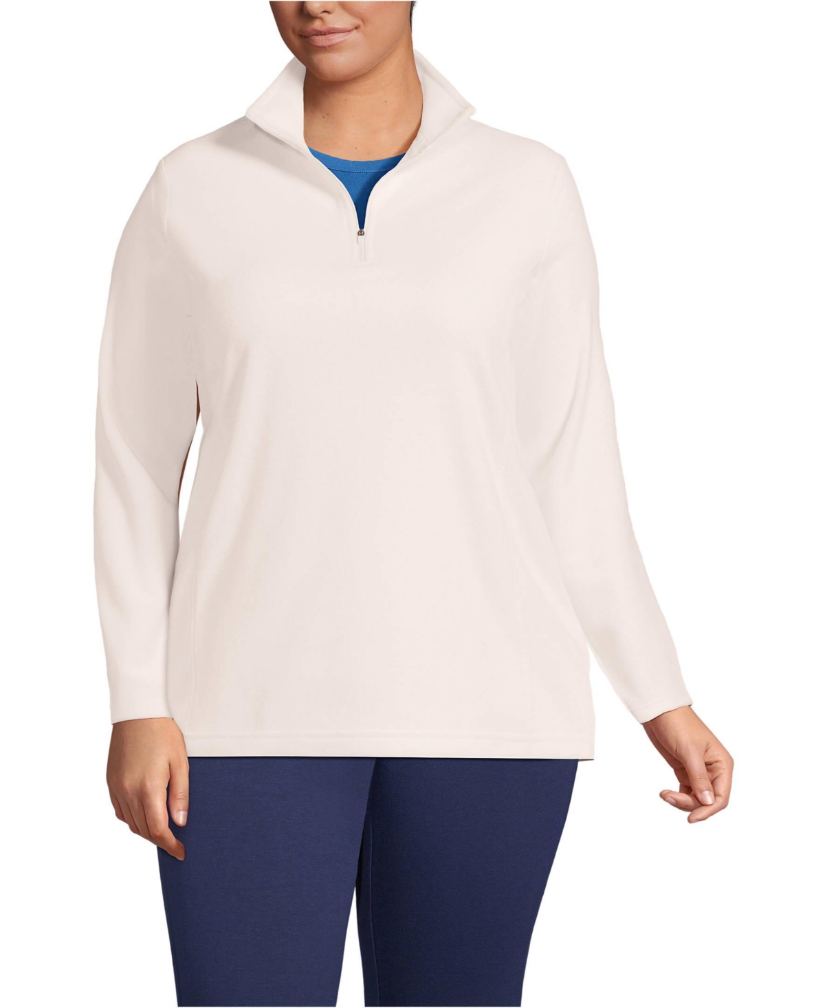 Click here for Lands End Plus Size Anyweather Fleece Quarter Zip... prices