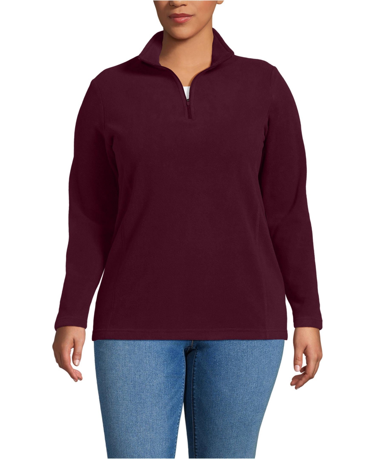 Click here for Lands End Plus Size Anyweather Fleece Quarter Zip... prices