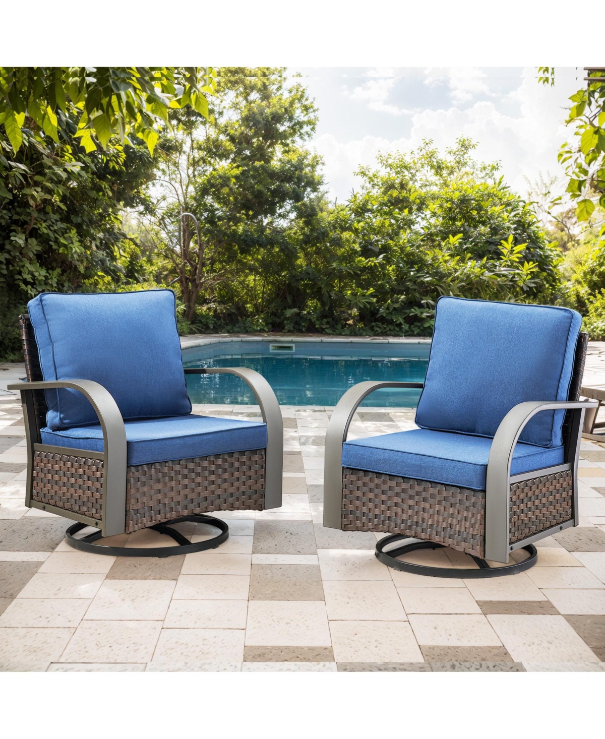 Click here for Gymojoy SteelCurve 2-Person Pe Wicker Patio Swivel... prices