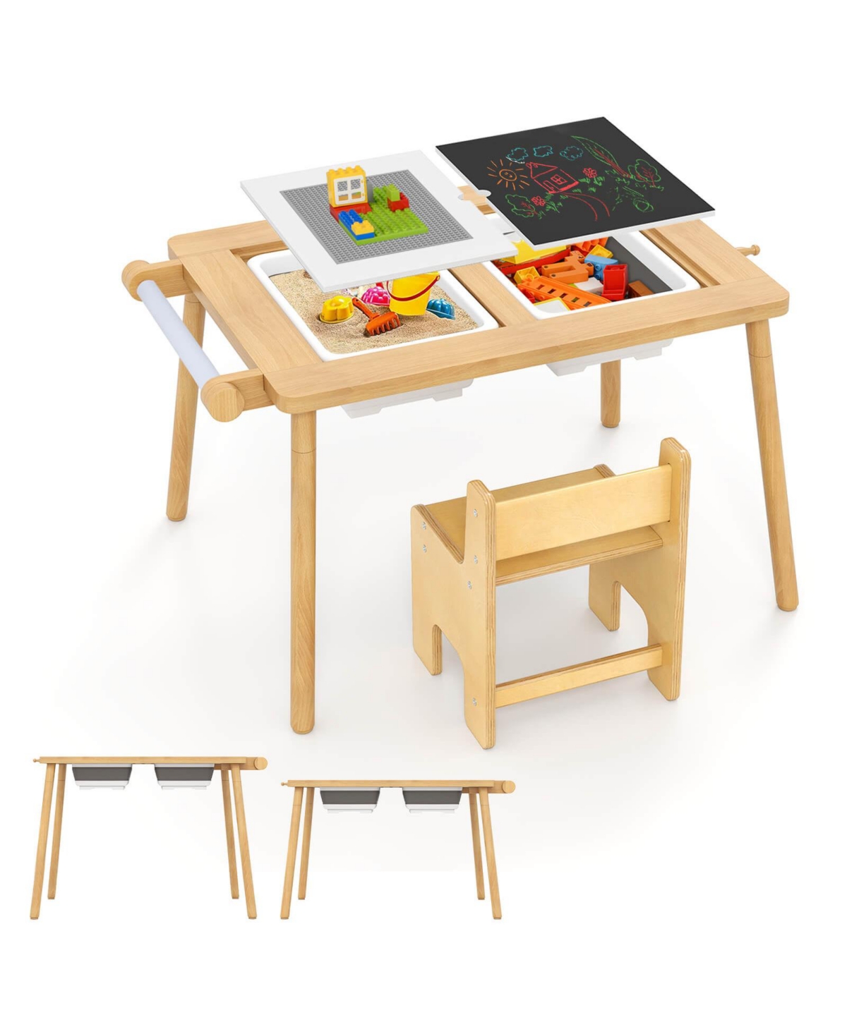 Click here for Costway Sensory Table & Chair Set for Kids 2-8 wit... prices
