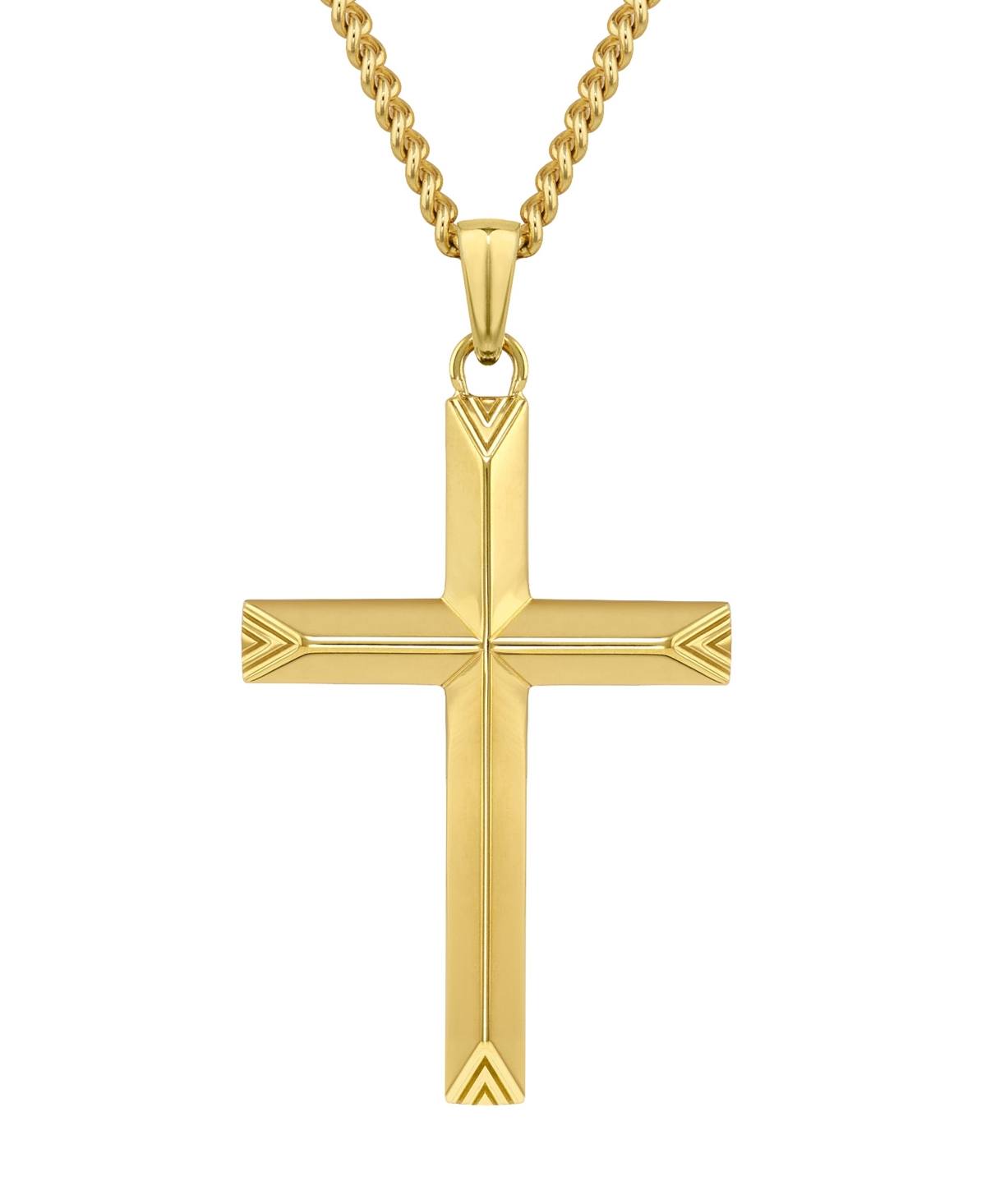 Click here for Vincero Mens Gold Cross Pendant Necklace in Stainl... prices