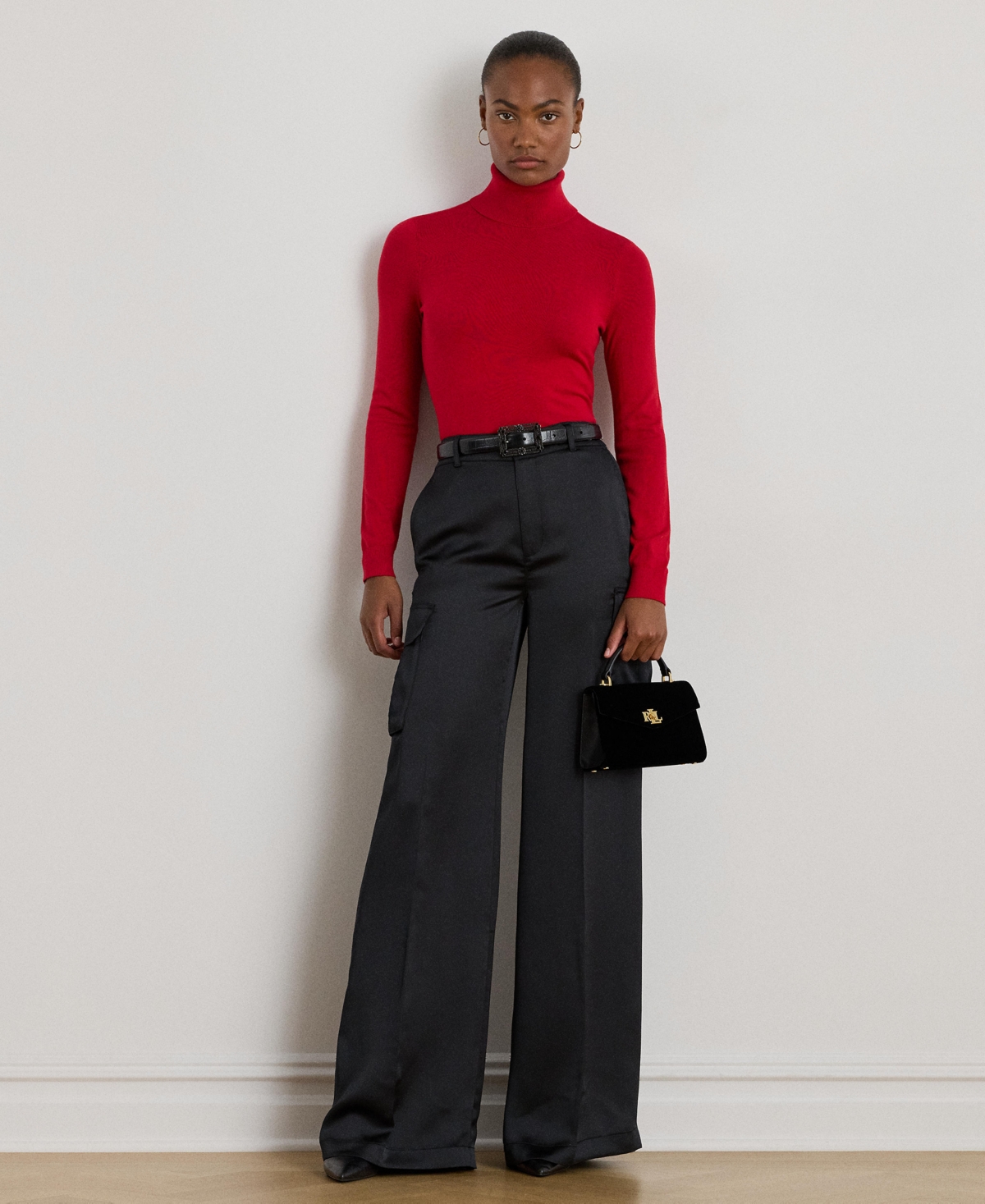 Click here for Lauren Ralph Lauren Womens Satin Charmeuse Wide-Le... prices