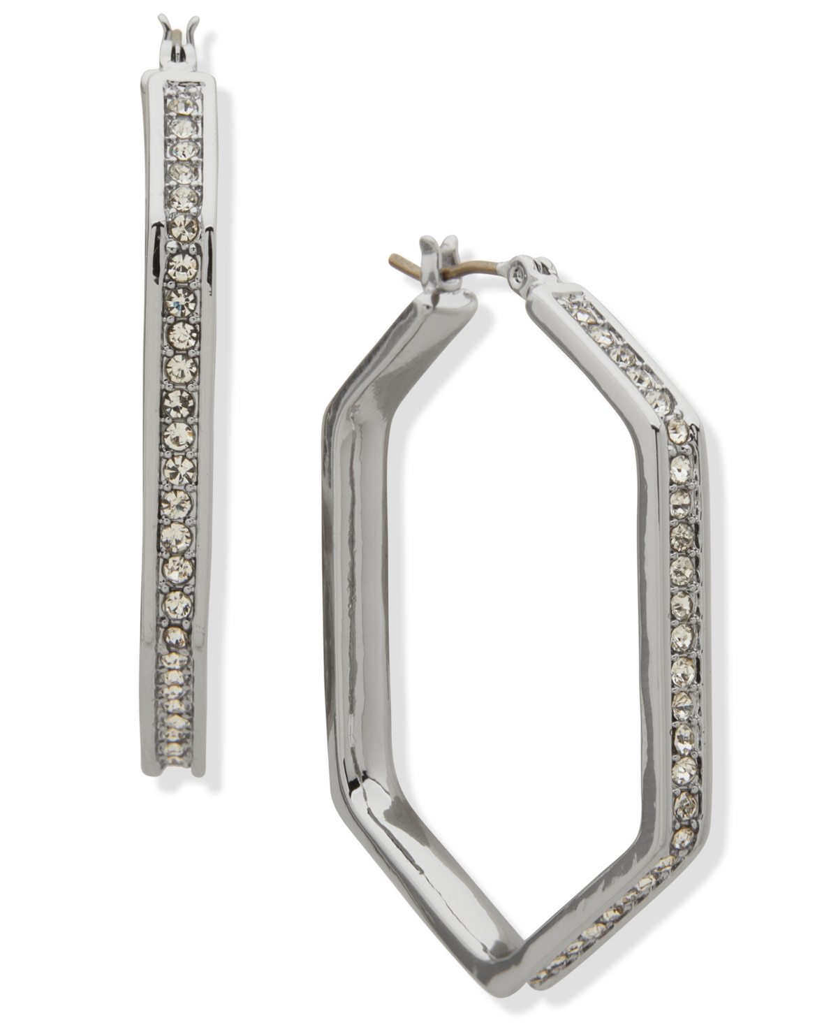 Click here for Karl Lagerfeld Paris Glass Stone Pave Hoop Earring... prices