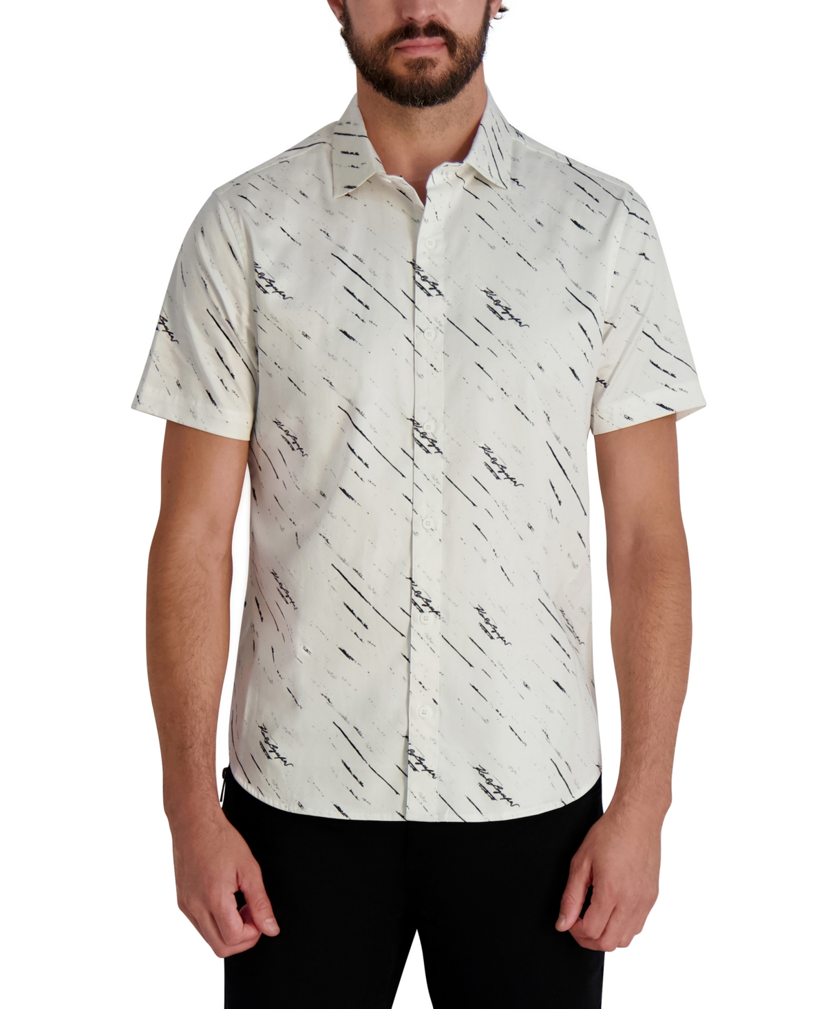 Click here for Karl Lagerfeld Paris Mens Short Sleeve Shirt - Whi... prices